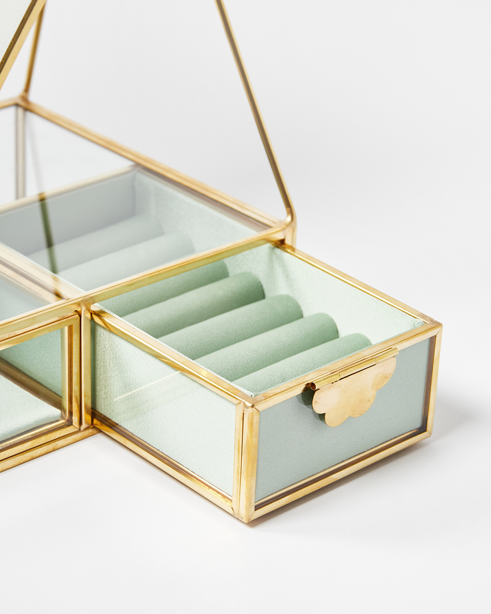 Gold & Glass Gold Octagonal Dressing Table Mirror | Oliver Bonas