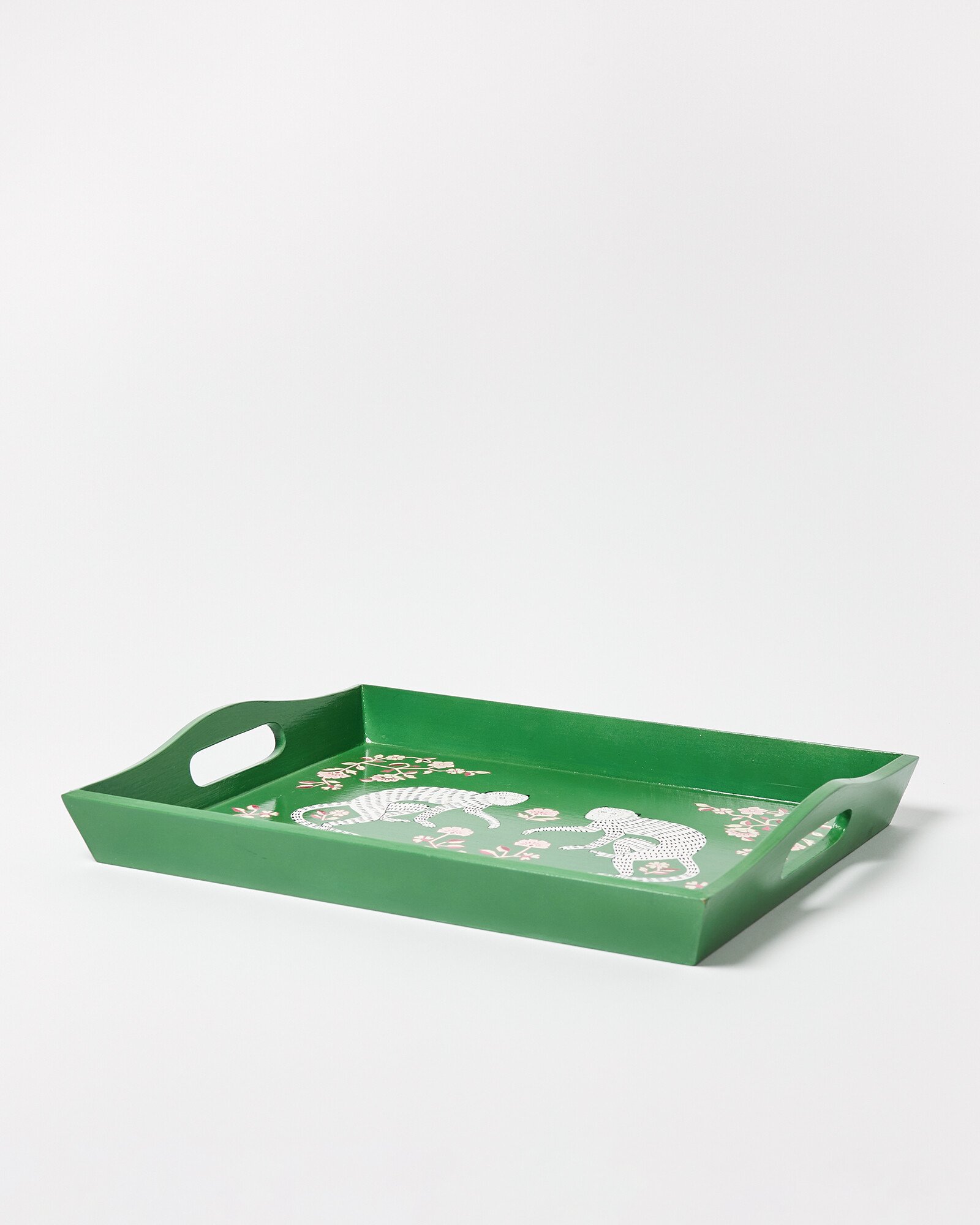 Morris the Monkey Green Handpainted Tray | Oliver Bonas