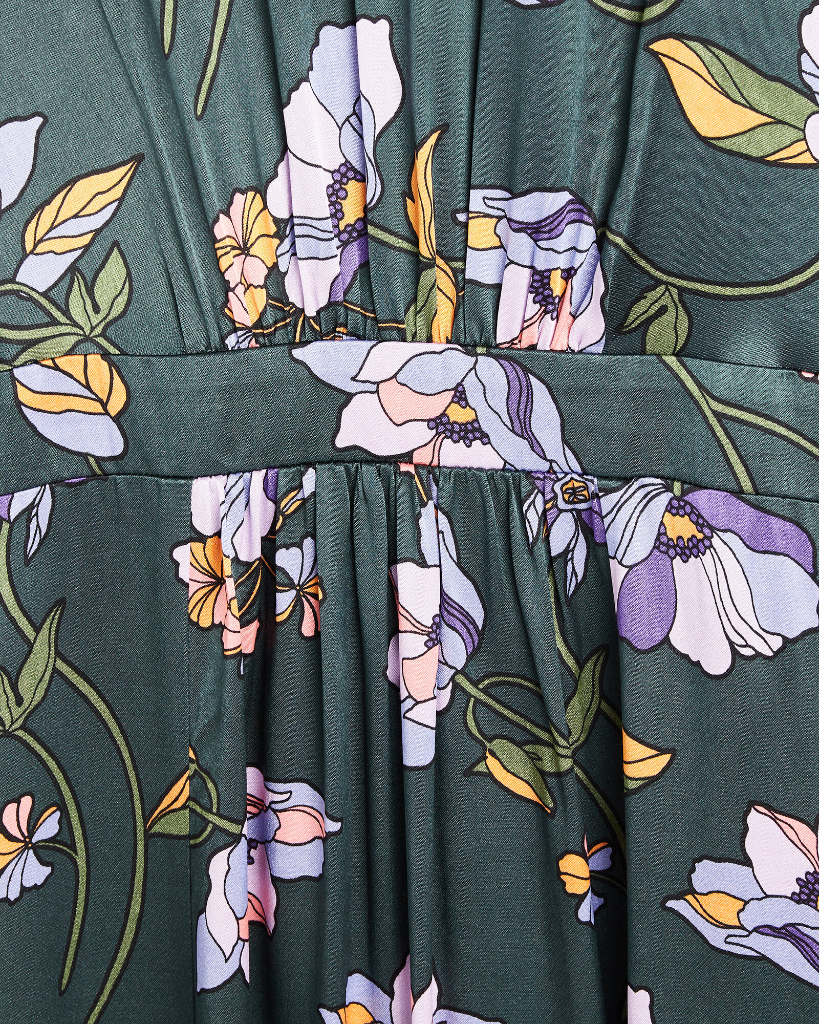 Twilight Bloom Floral Green Midi Dress | Oliver Bonas