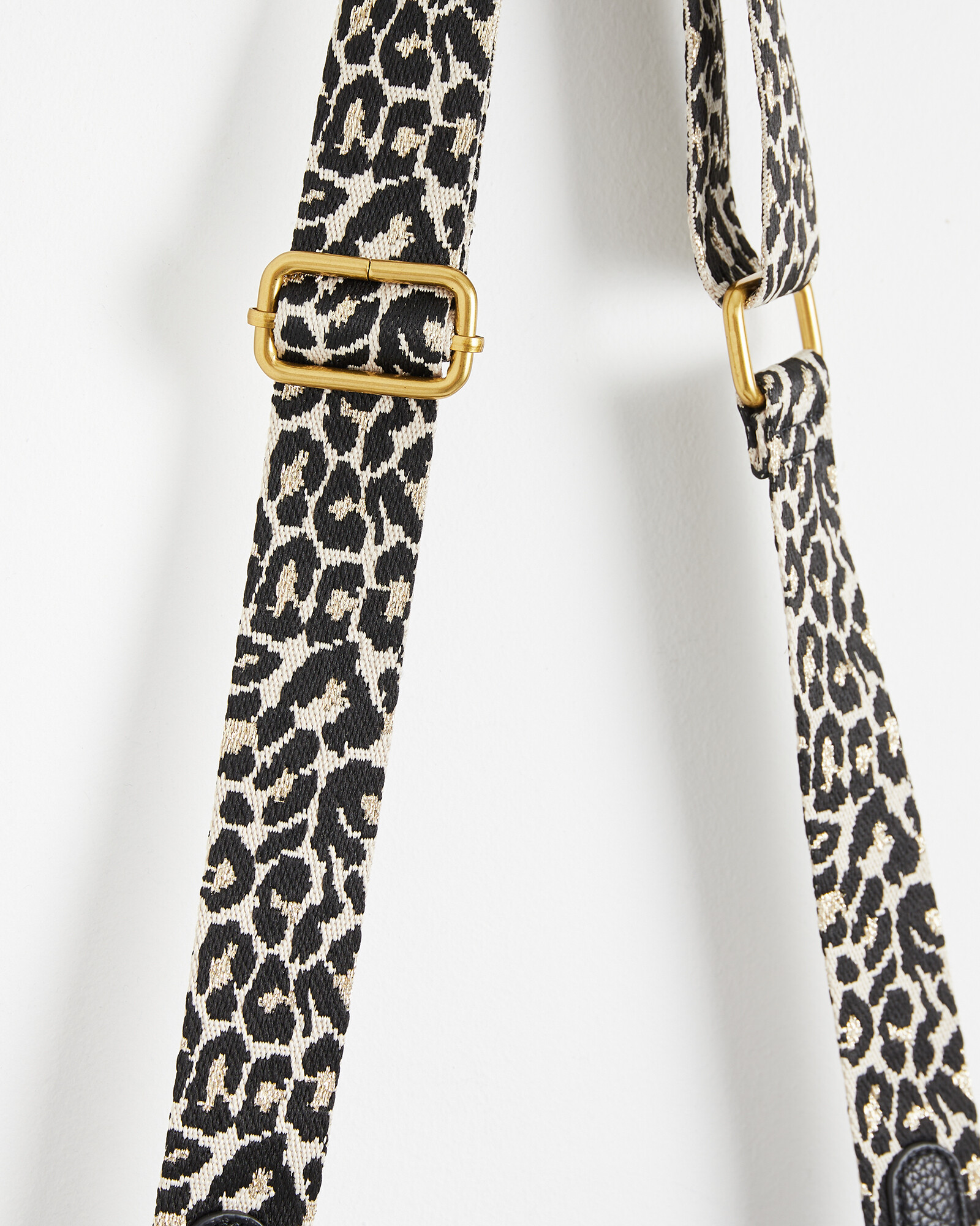 Simen Black Leopard Print Strap Crossbody Bag | Oliver Bonas