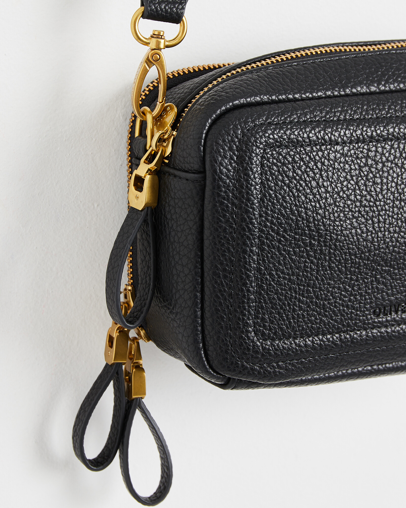 Simen Black Leopard Print Strap Crossbody Bag | Oliver Bonas