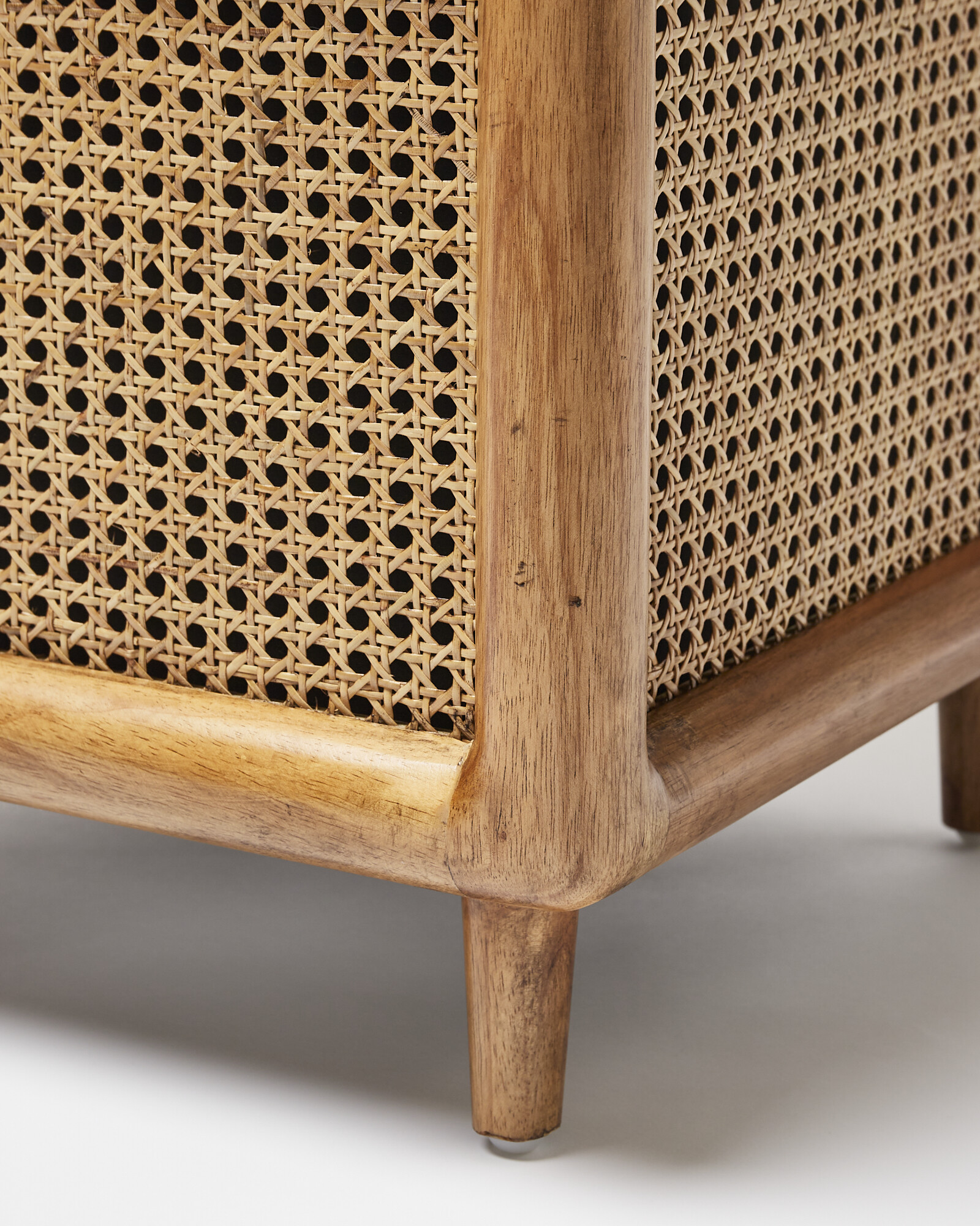Loha Rattan Green Velvet Storage Stool | Oliver Bonas
