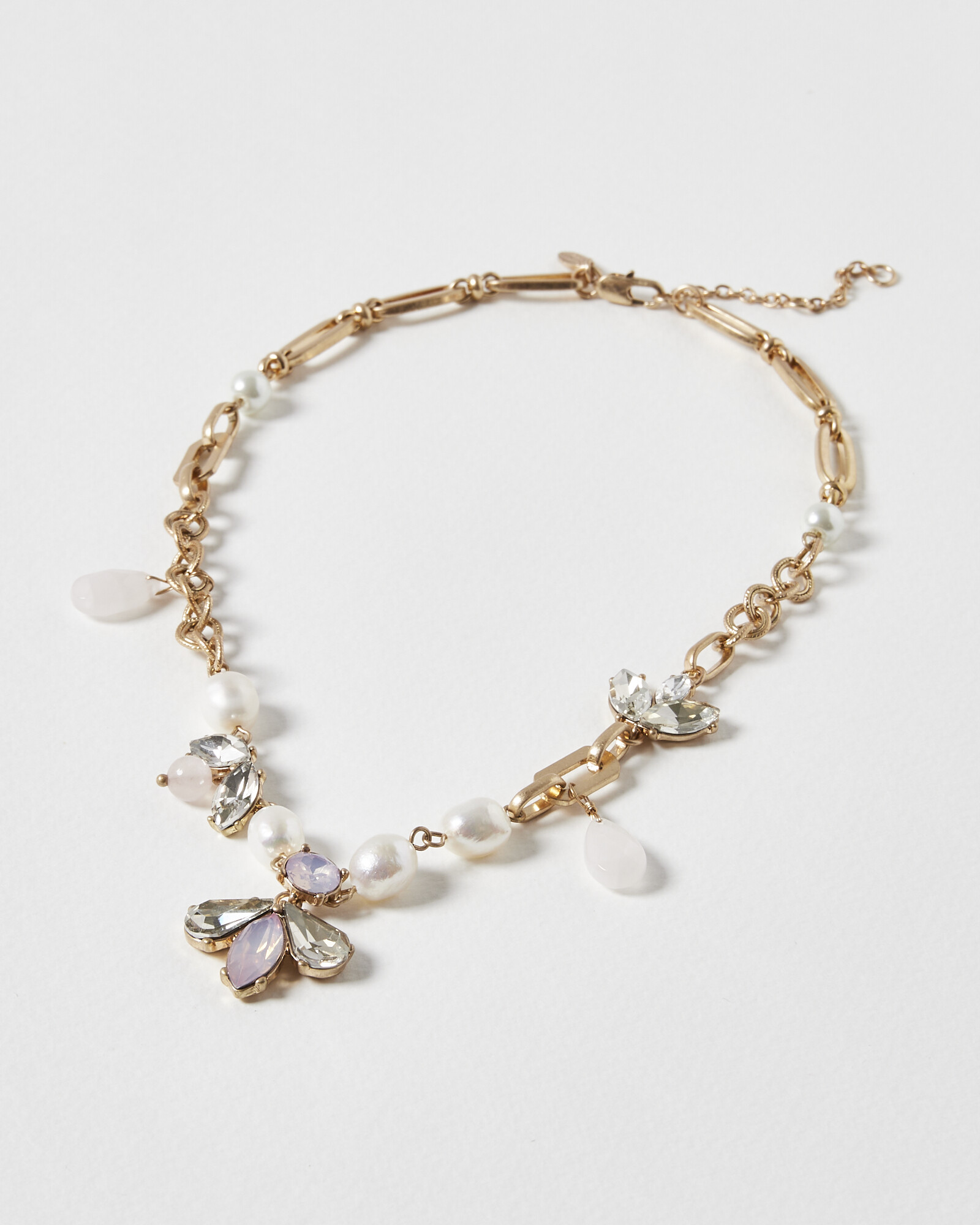 Celine Stone & Freshwater Pearl Chunky Short Necklace | Oliver Bonas