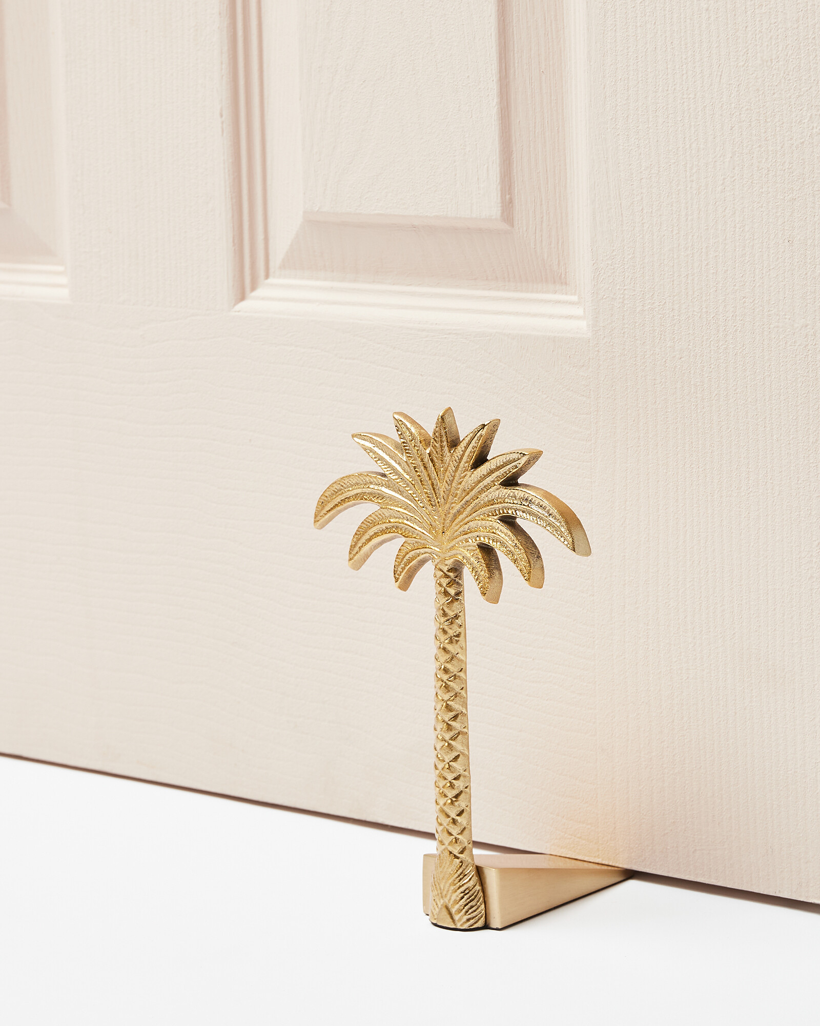 Palm Tree Gold Metal Door Stop | Oliver Bonas