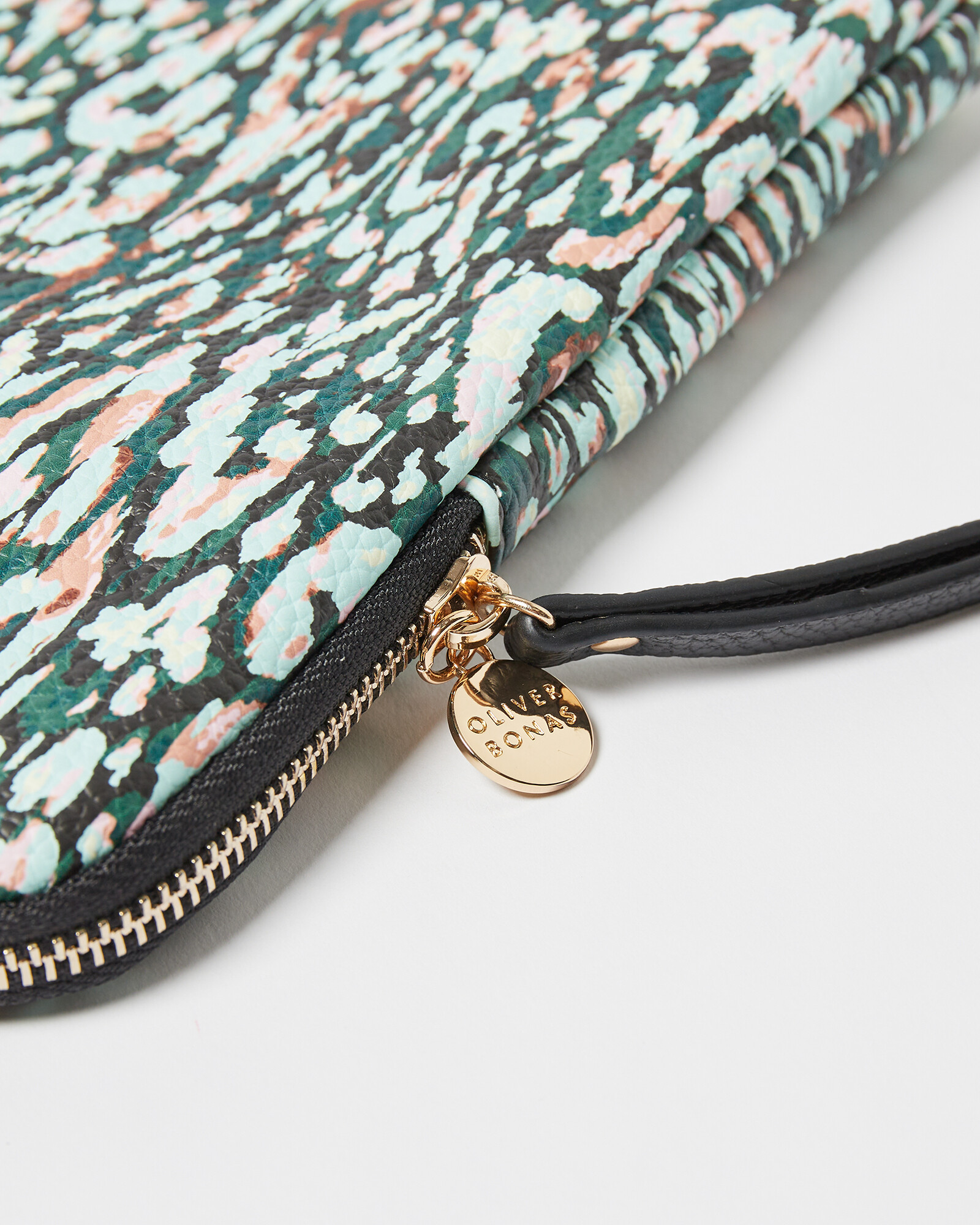 Leopard Print Mint Green Laptop Case | Oliver Bonas