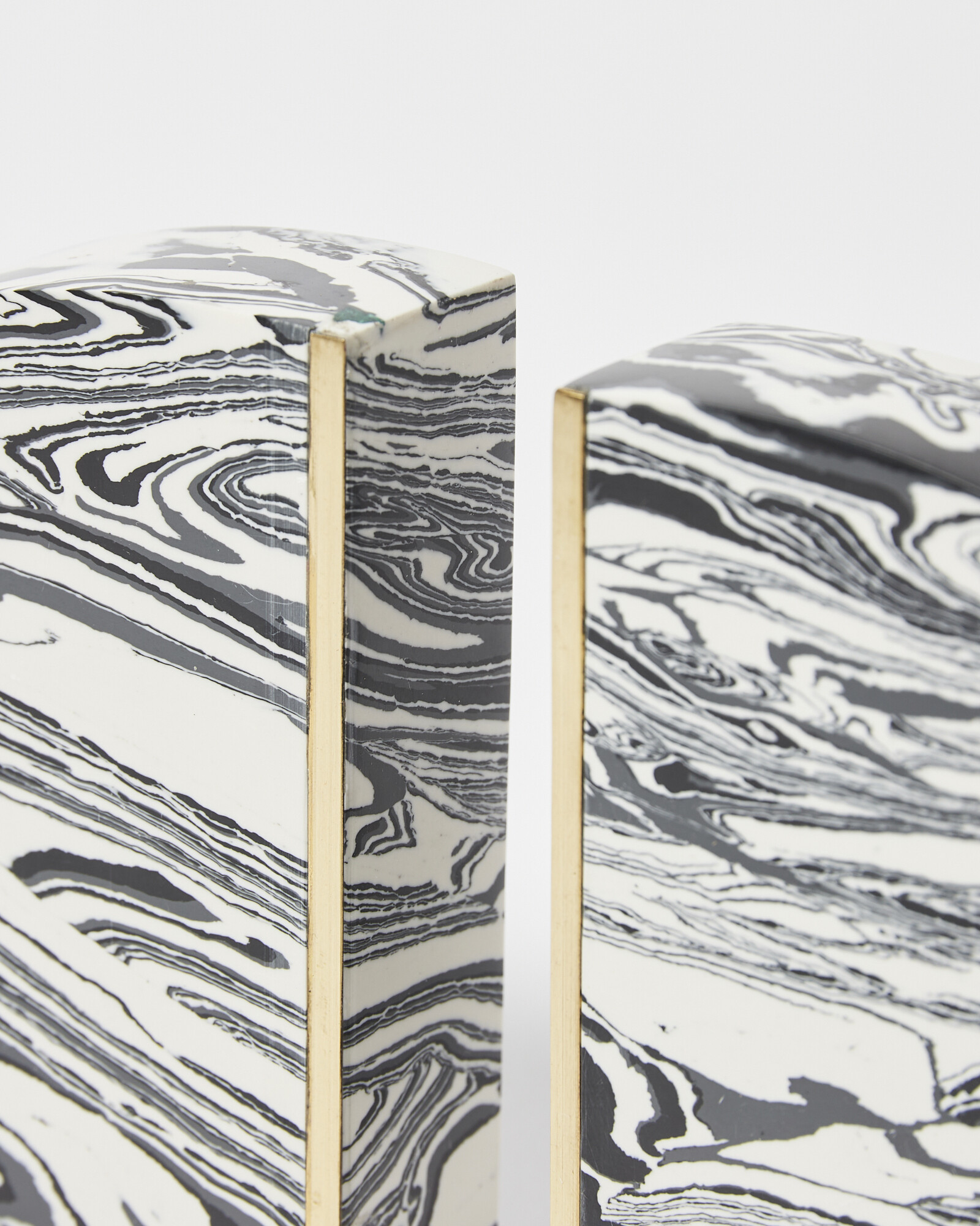 Monochrome Marble Book Ends | Oliver Bonas