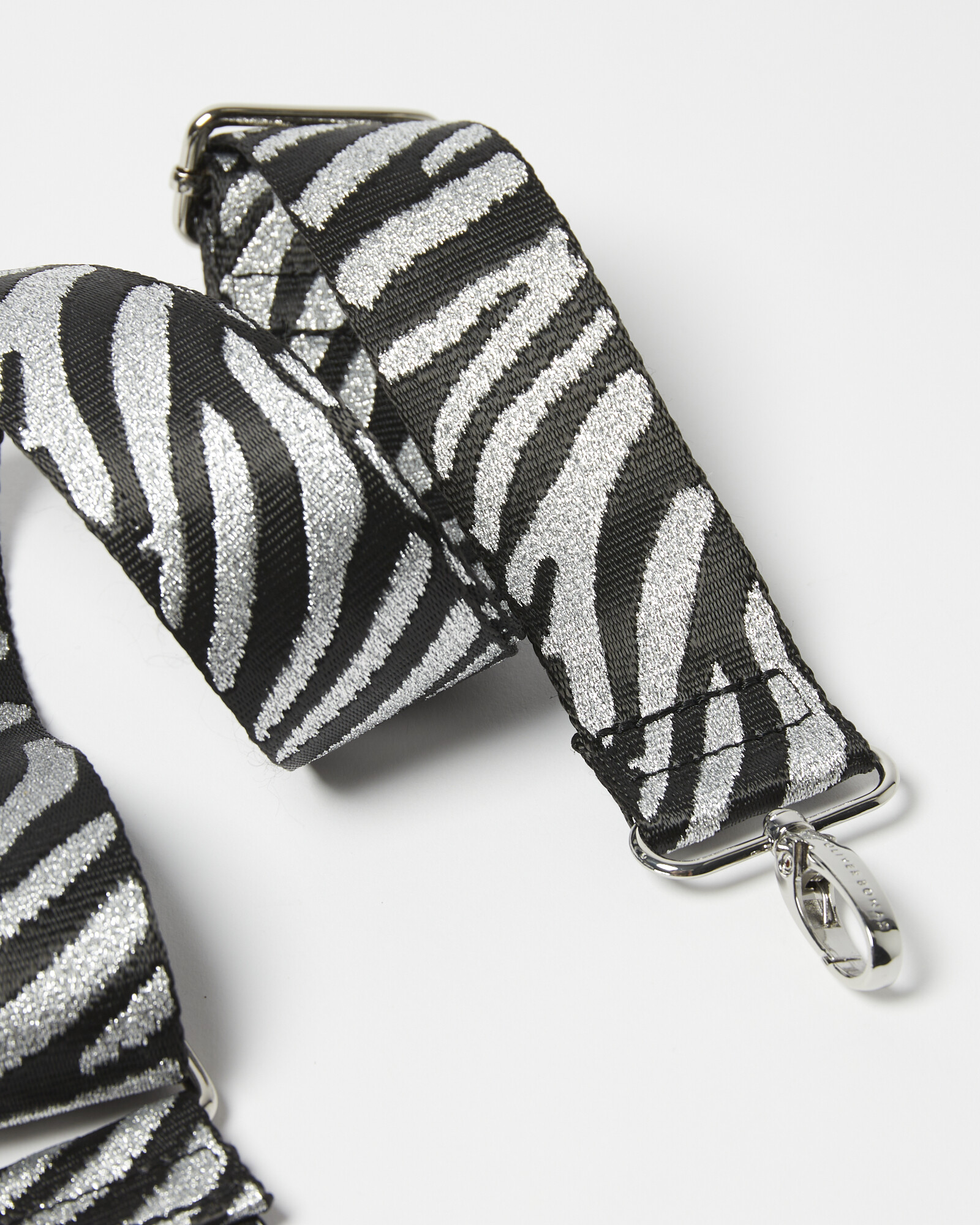 Metallic Silver Zebra Print Replacement Bag Strap | Oliver Bonas