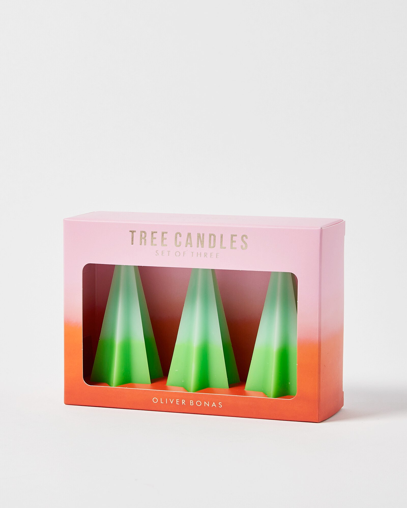 Green Tree Candles Set of Three | Oliver Bonas