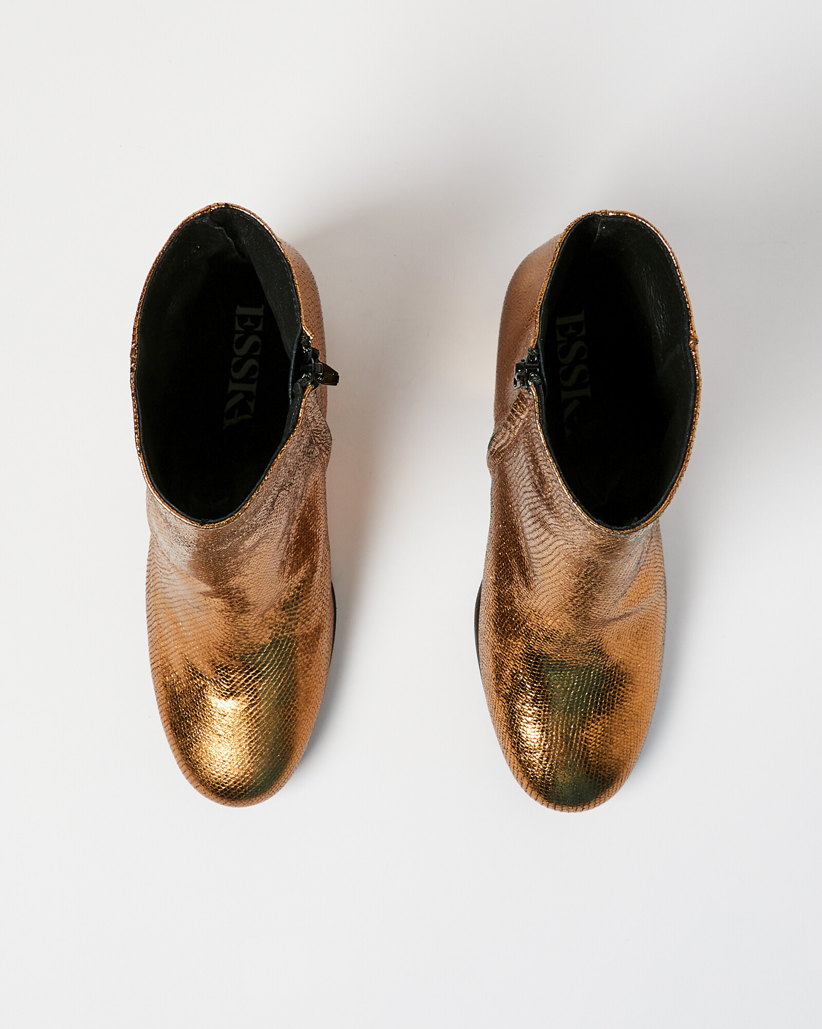 Esska Rasa Dark Gold Leather Heeled Boots | Oliver Bonas