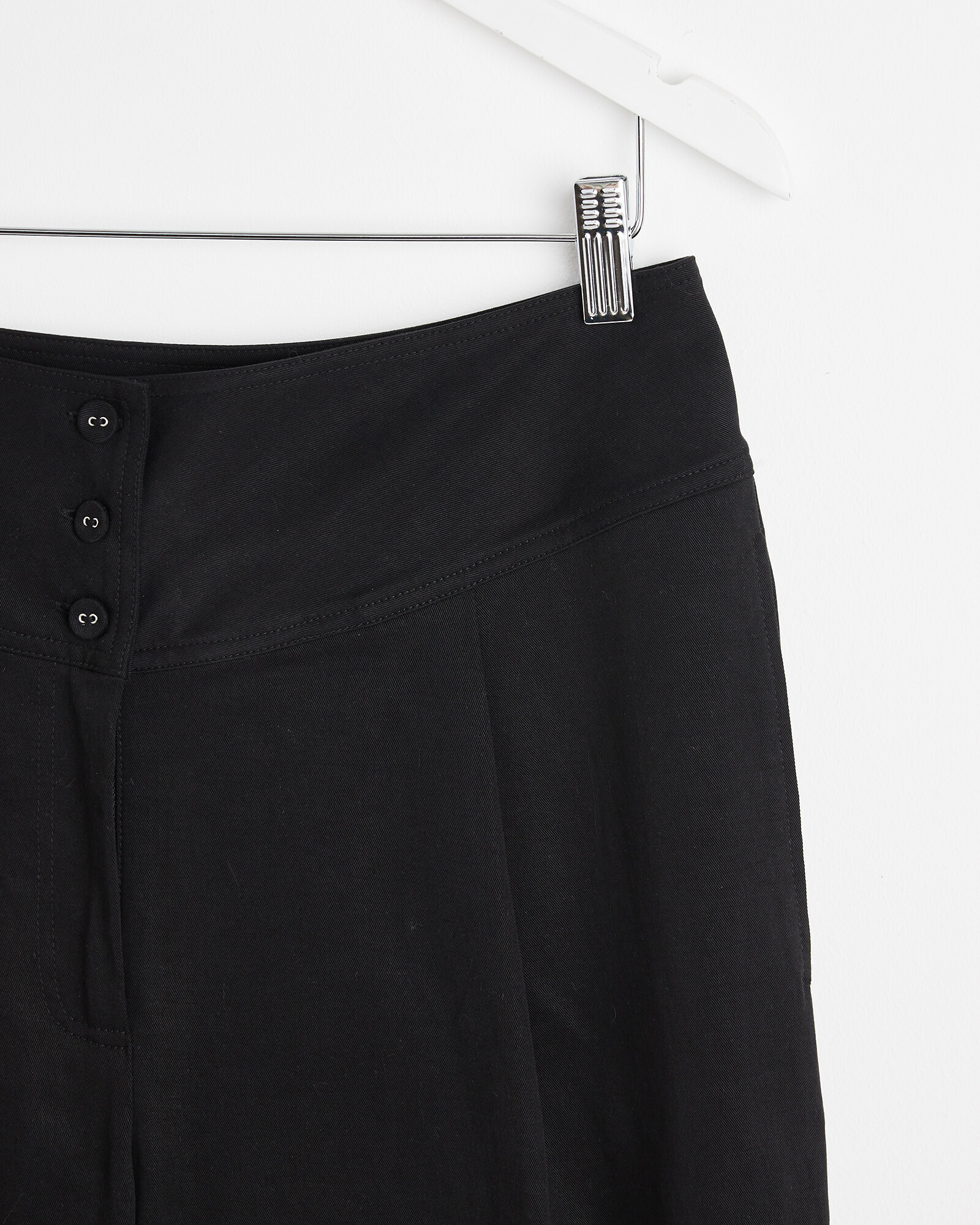 Black Basque Waist Wide Leg Trousers | Oliver Bonas