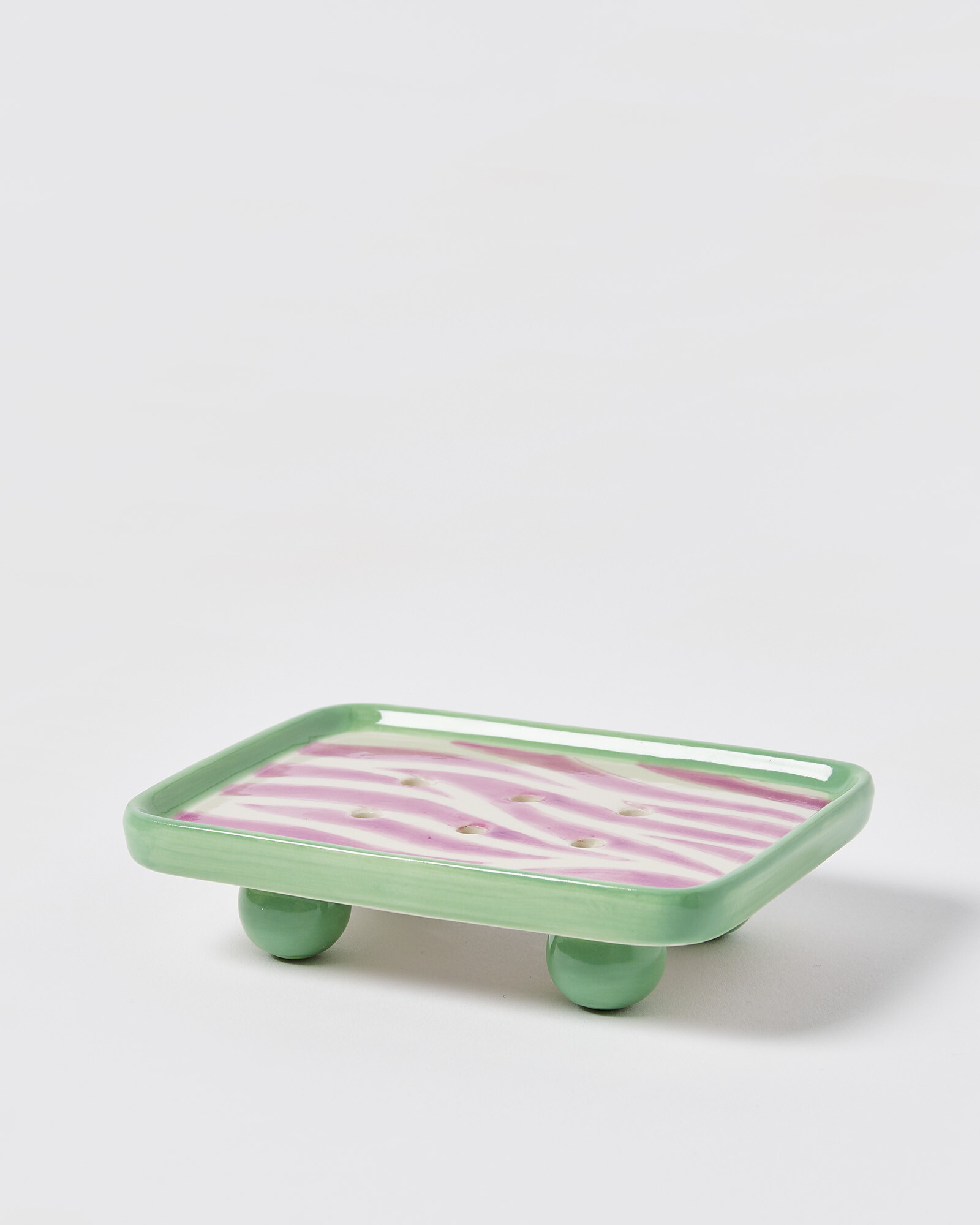 Ria Green Ceramic Soap Dish | Oliver Bonas