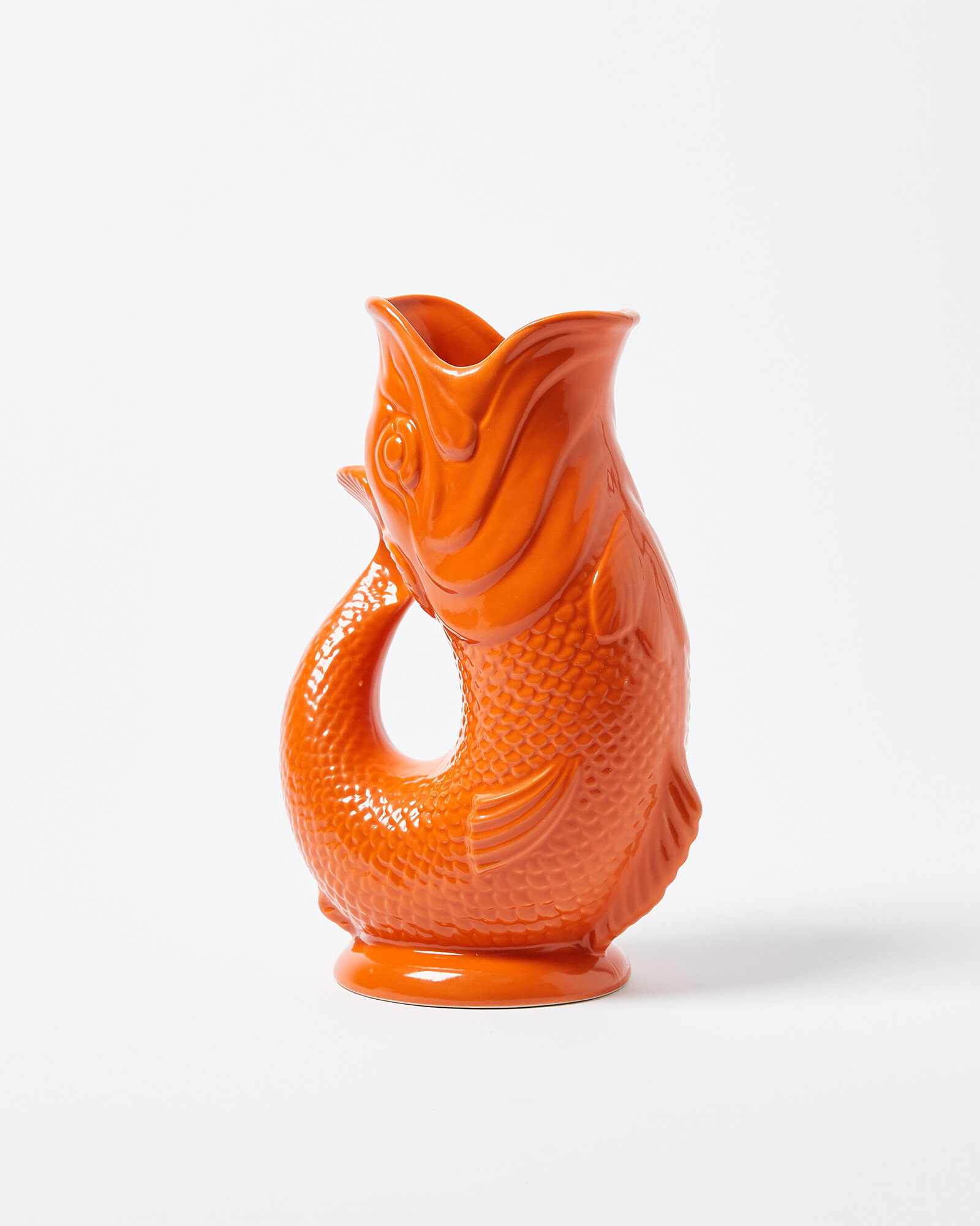 Orange Ceramic Gluggle Jug Large | Oliver Bonas