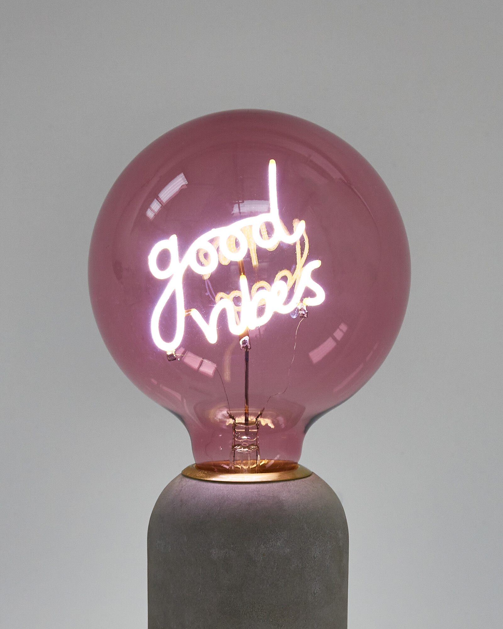 Good Vibes Pink E27 130lm 2W LED Light Bulb | Oliver Bonas