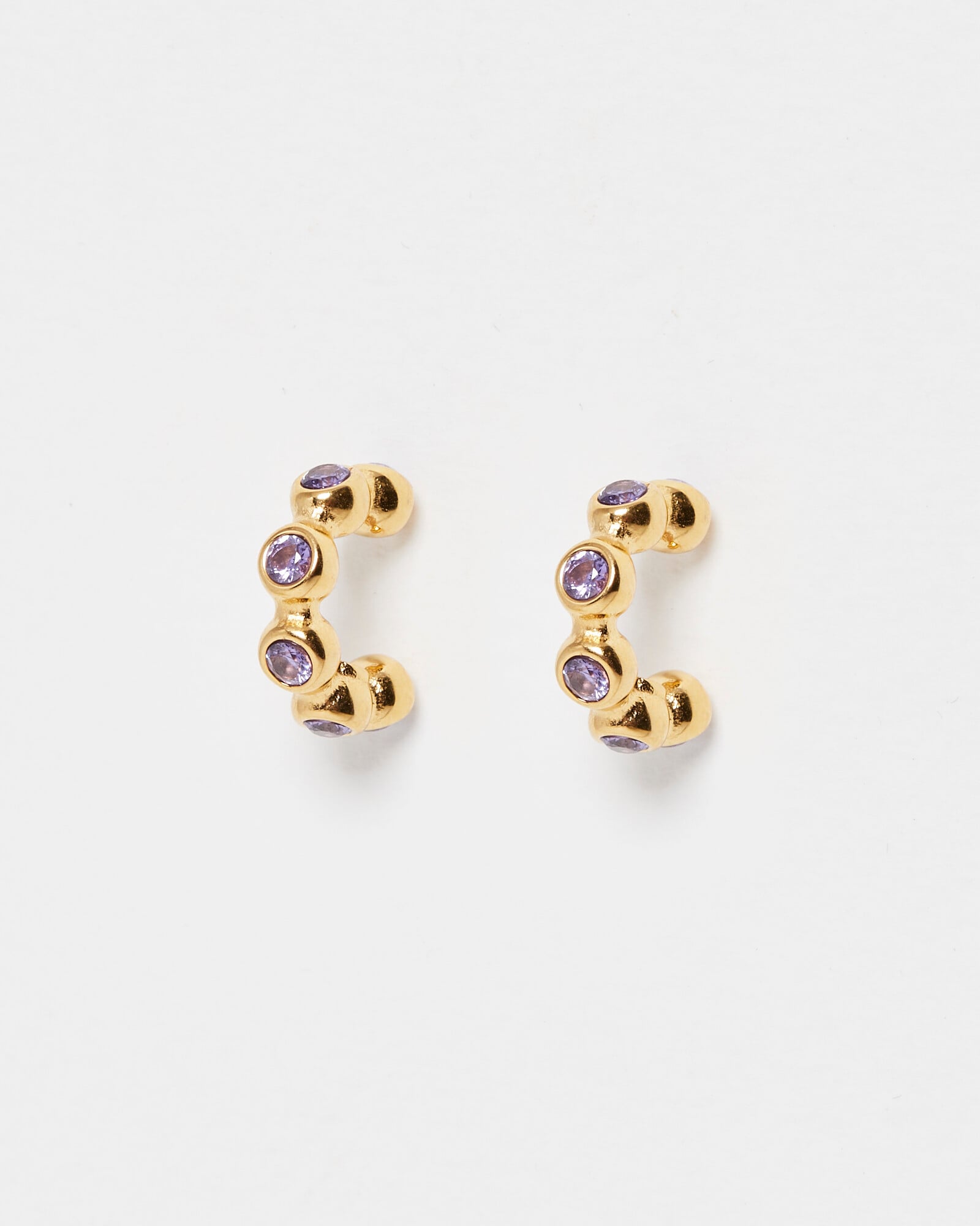 Skylar Purple Stone Hoop Earrings | Oliver Bonas