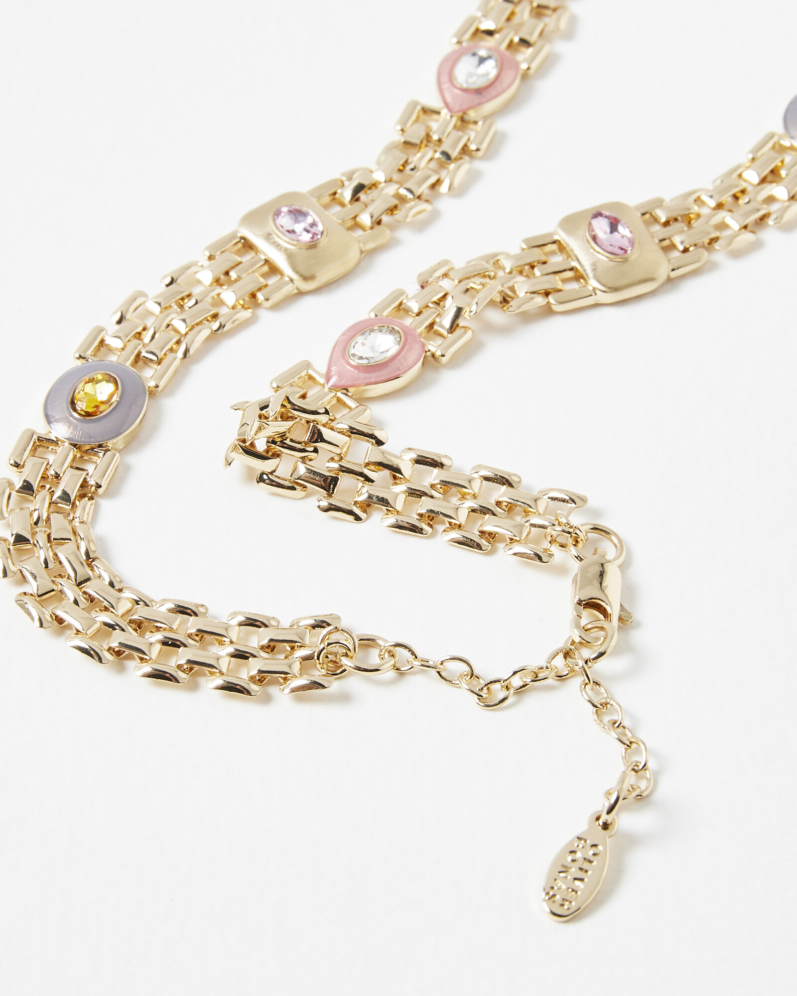 Amie Enamel & Stone Chain Collar Necklace | Oliver Bonas