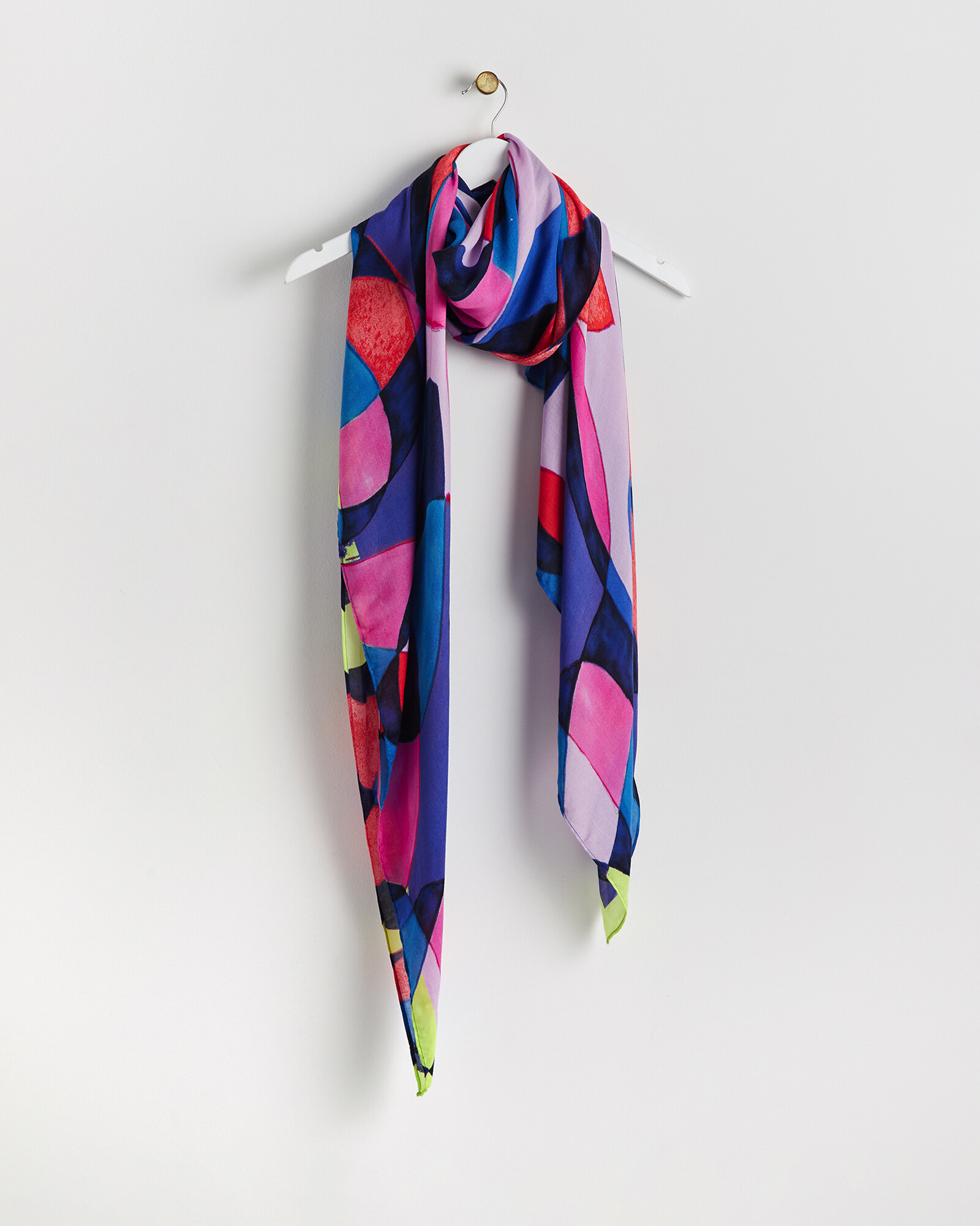 Kaleidoscope Printed Purple Lightweight Scarf | Oliver Bonas