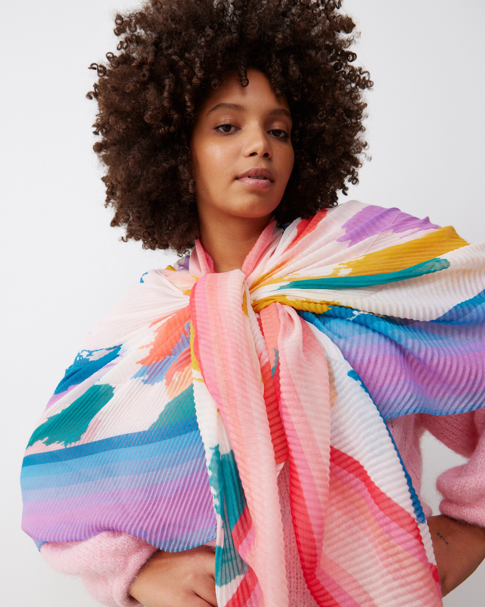 Oversized Animal Pleated Lightweight Scarf | Oliver Bonas