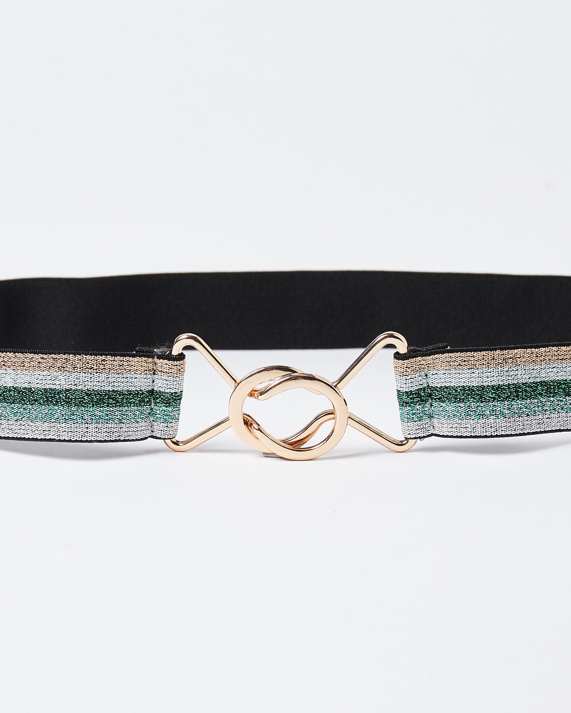 Striped Green Elastic Waist Belt | Oliver Bonas