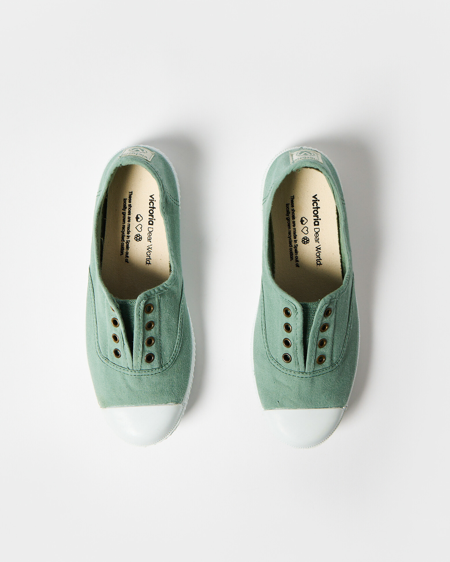 Victoria 1915 Elastic Plimsoll Jade Green Trainers | Oliver Bonas