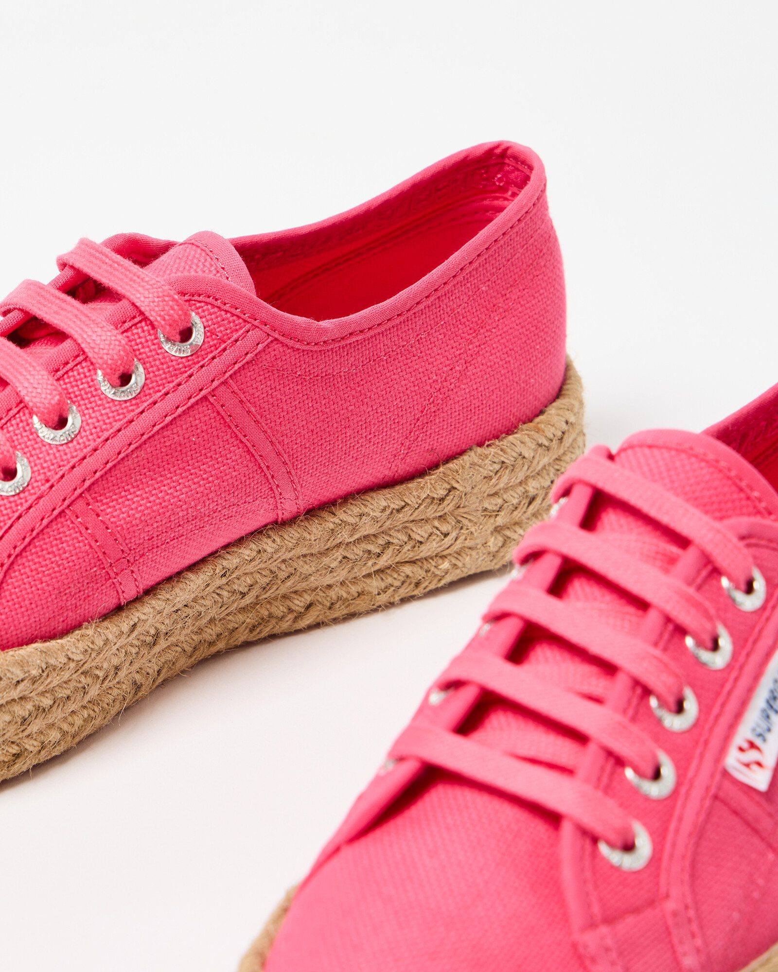 Superga 2730 Fuchsia Pink Rope Flatform Trainers | Oliver Bonas