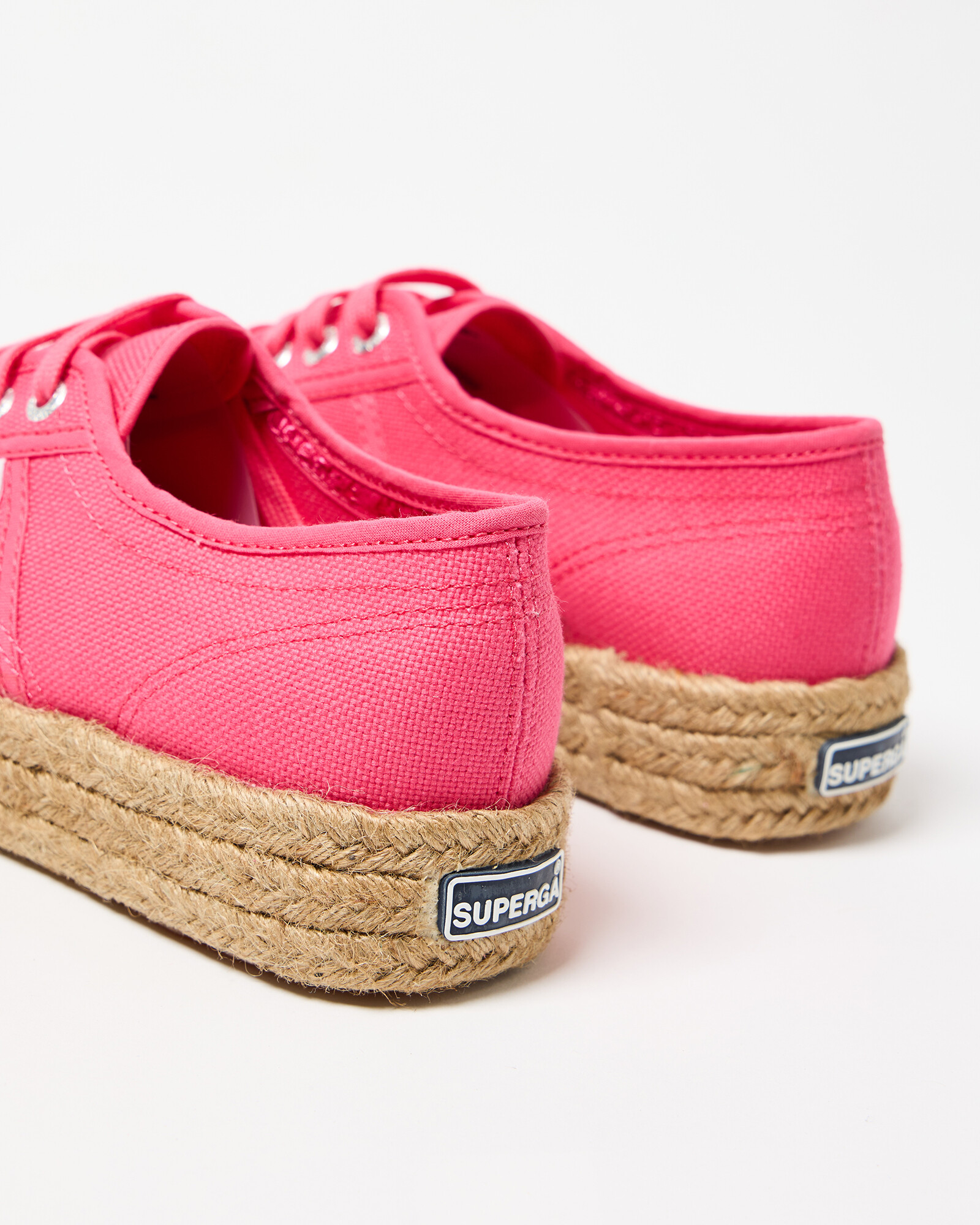 Superga 2730 Fuchsia Pink Rope Flatform Trainers | Oliver Bonas