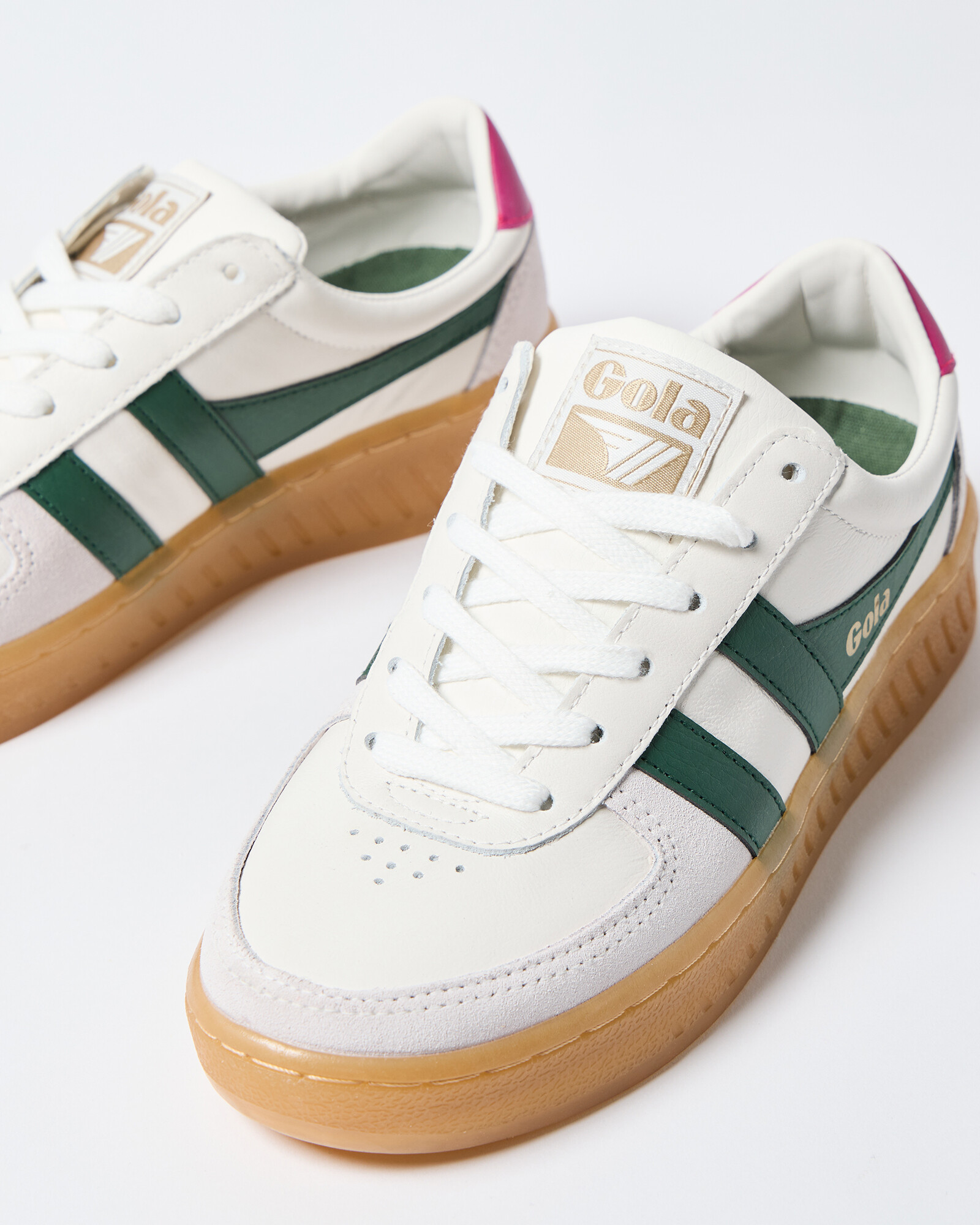 Gola Grandslam Elite Evergreen White Trainers | Oliver Bonas