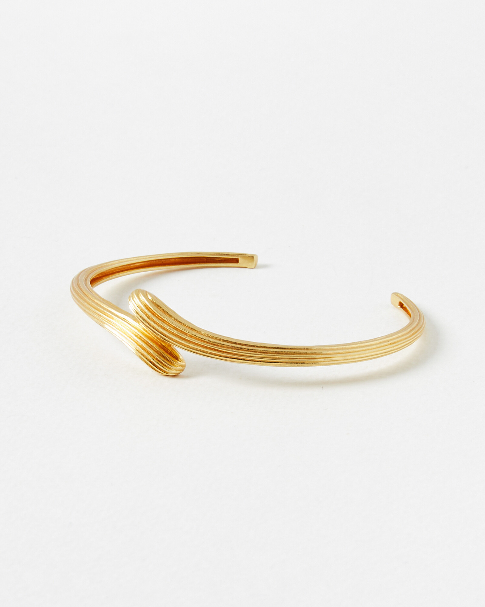 Maribel Sculptural Gold Plated Bangle | Oliver Bonas