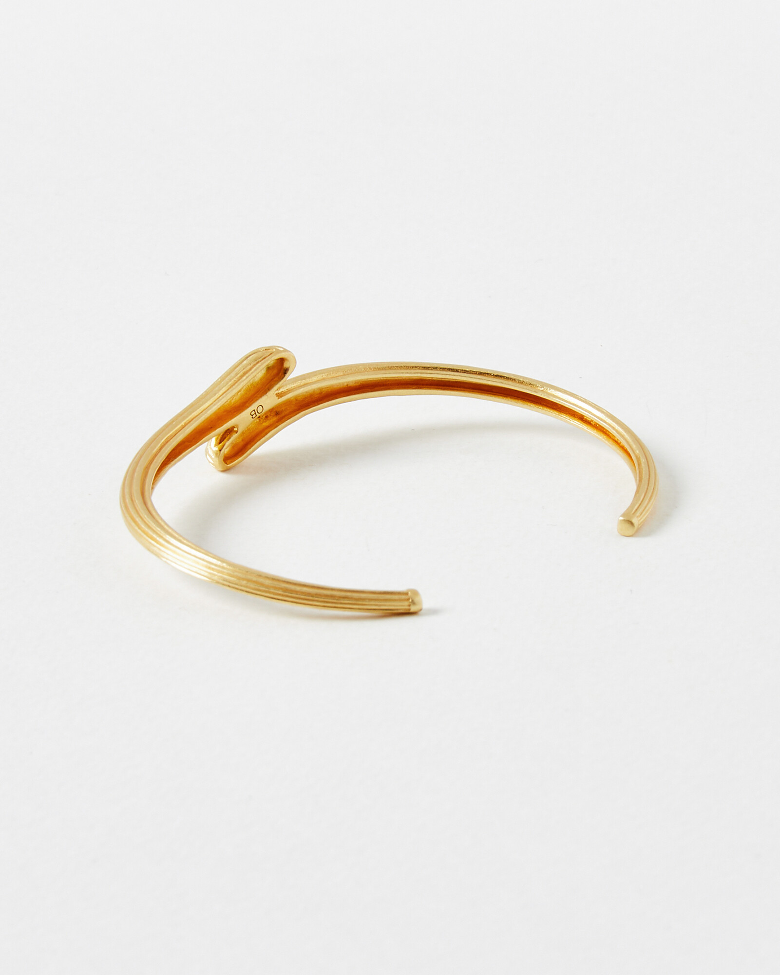 Maribel Sculptural Gold Plated Bangle | Oliver Bonas