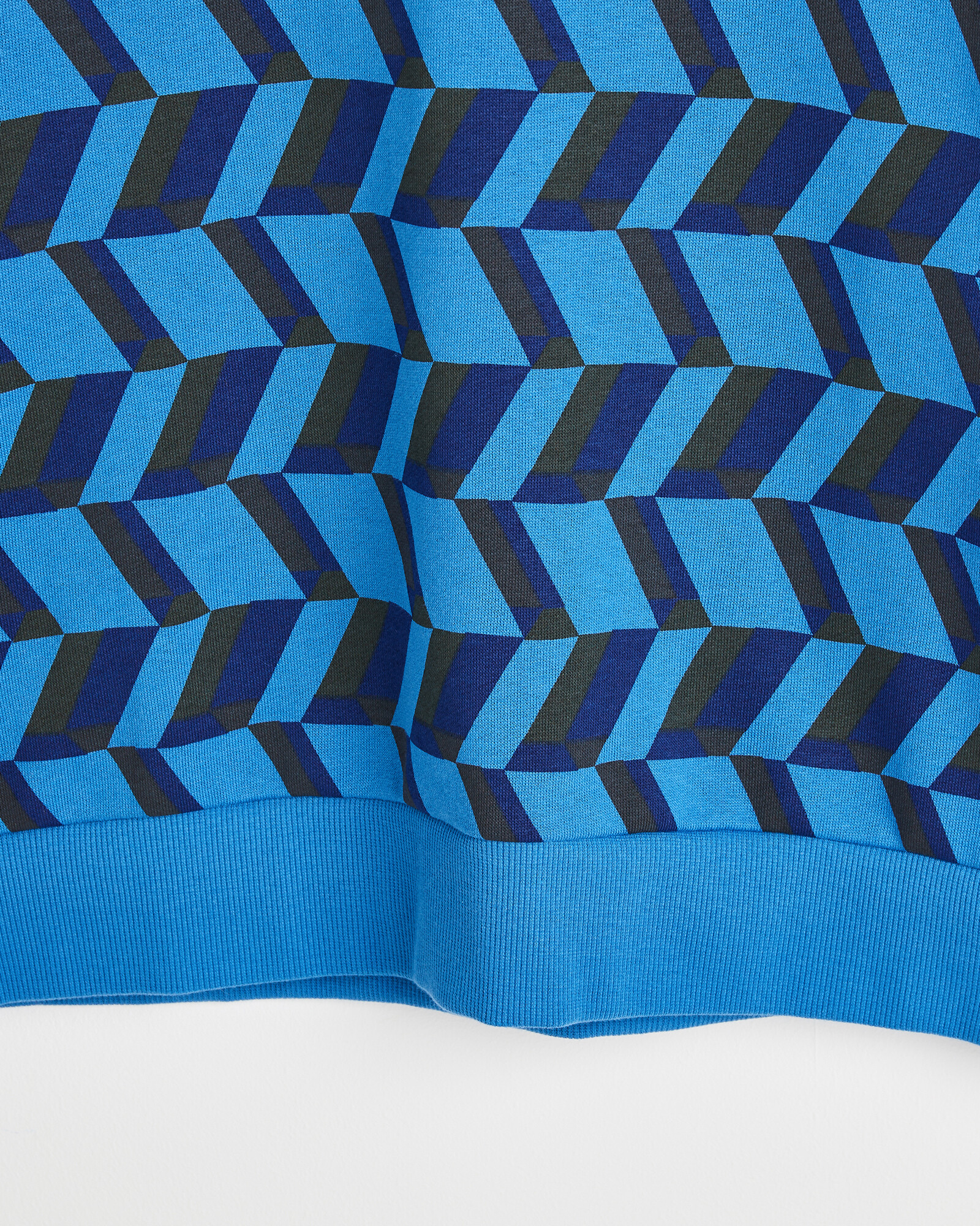 Geometric Print Blue Jersey Top | Oliver Bonas