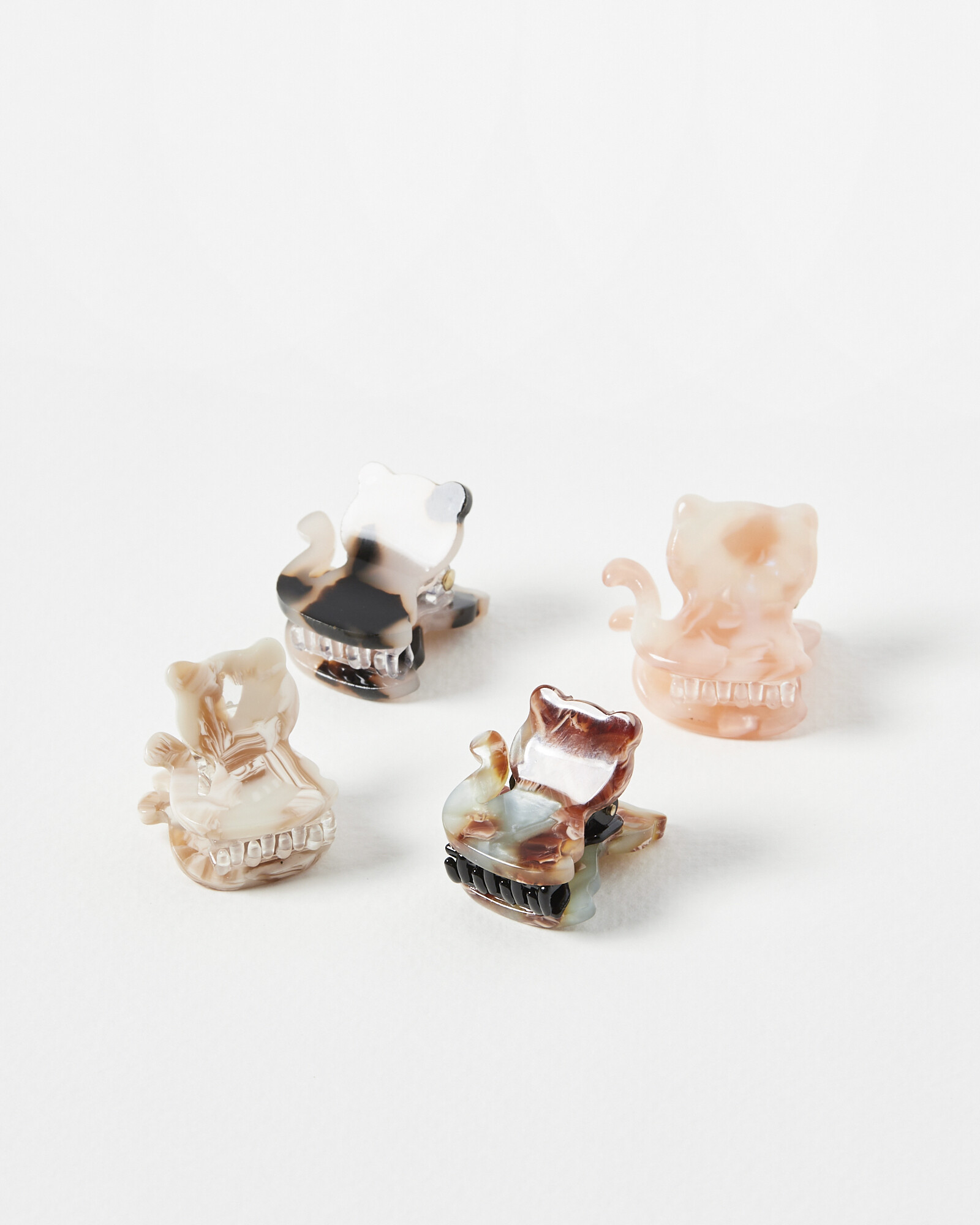 Bessie Mini Cat Hair Claw Clips Pack of Four | Oliver Bonas