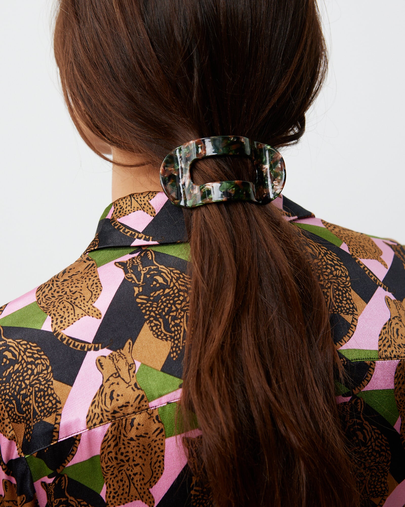 Mariah Green & Brown Shimmer Hair Claw Clip | Oliver Bonas