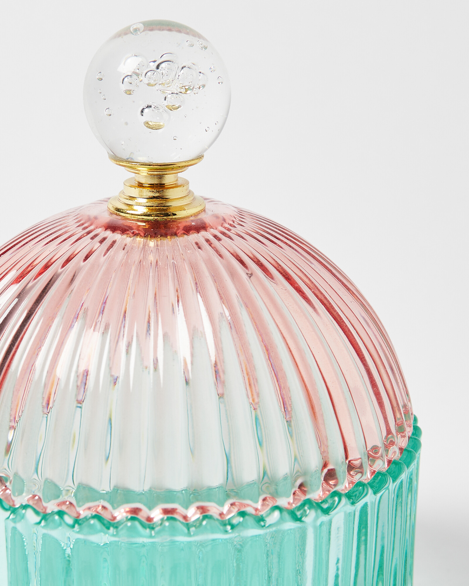 Bubble Top Ribbed Glass Trinket Box | Oliver Bonas