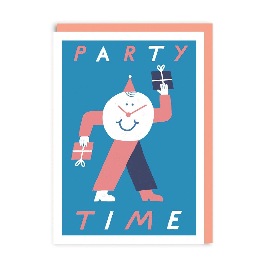 Party Time Clock Birthday Card | Oliver Bonas