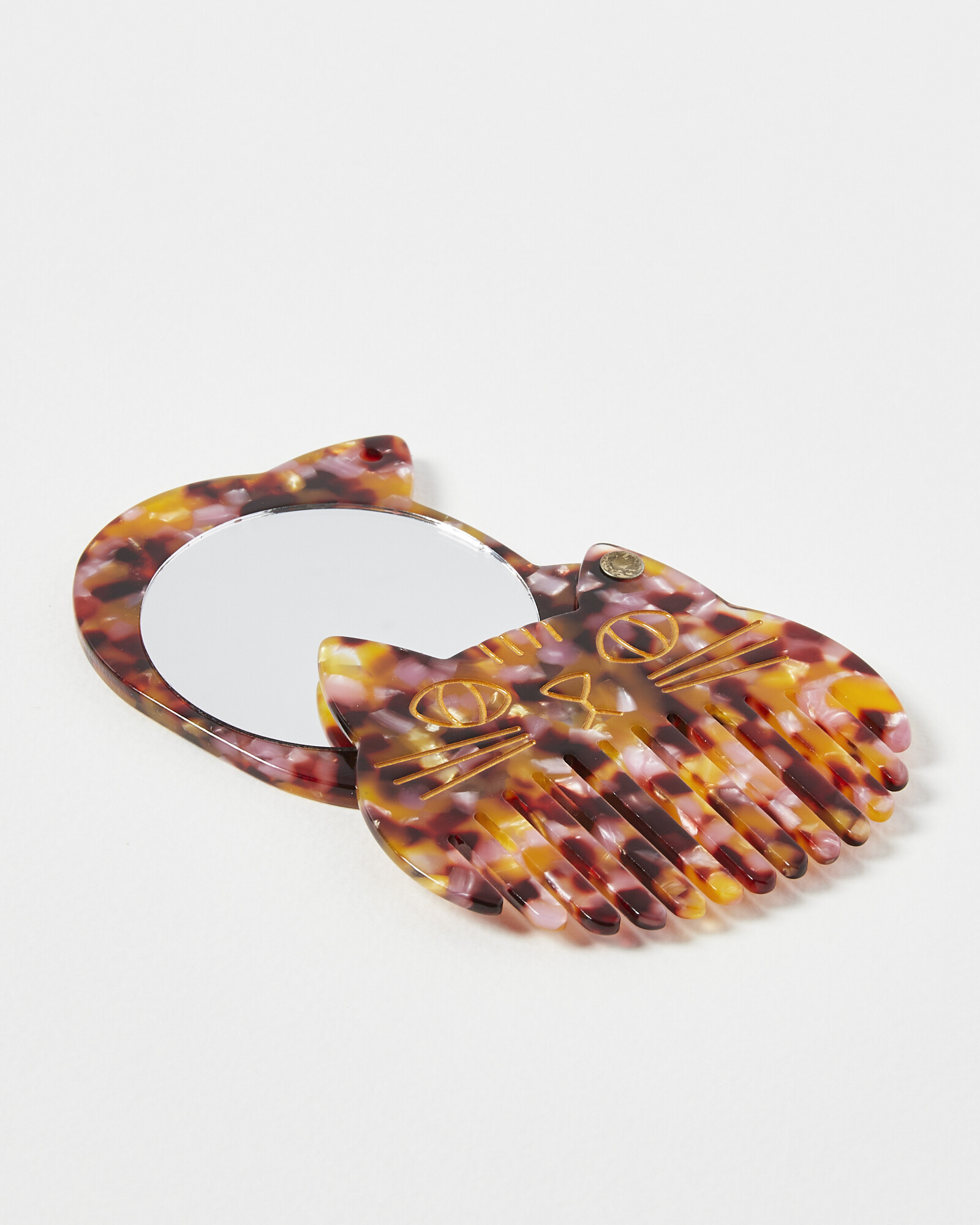 Callie Cat Hair Comb & Mirror | Oliver Bonas