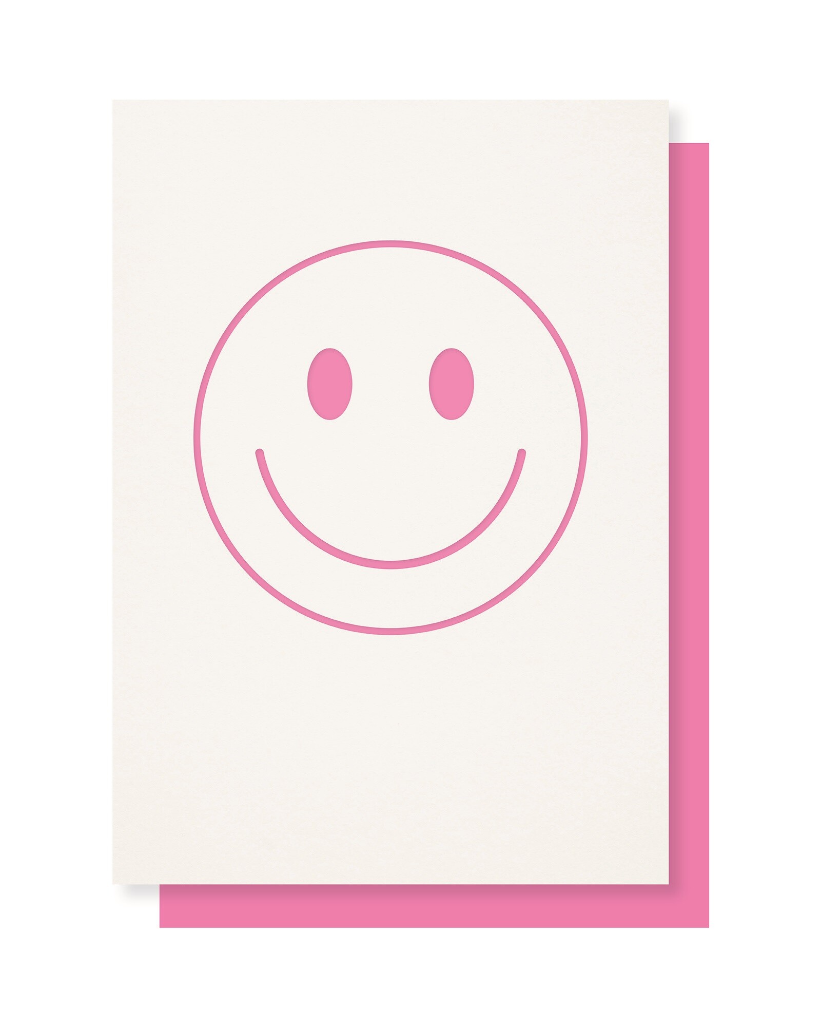 Smiley Face Pink Greeting Card | Oliver Bonas