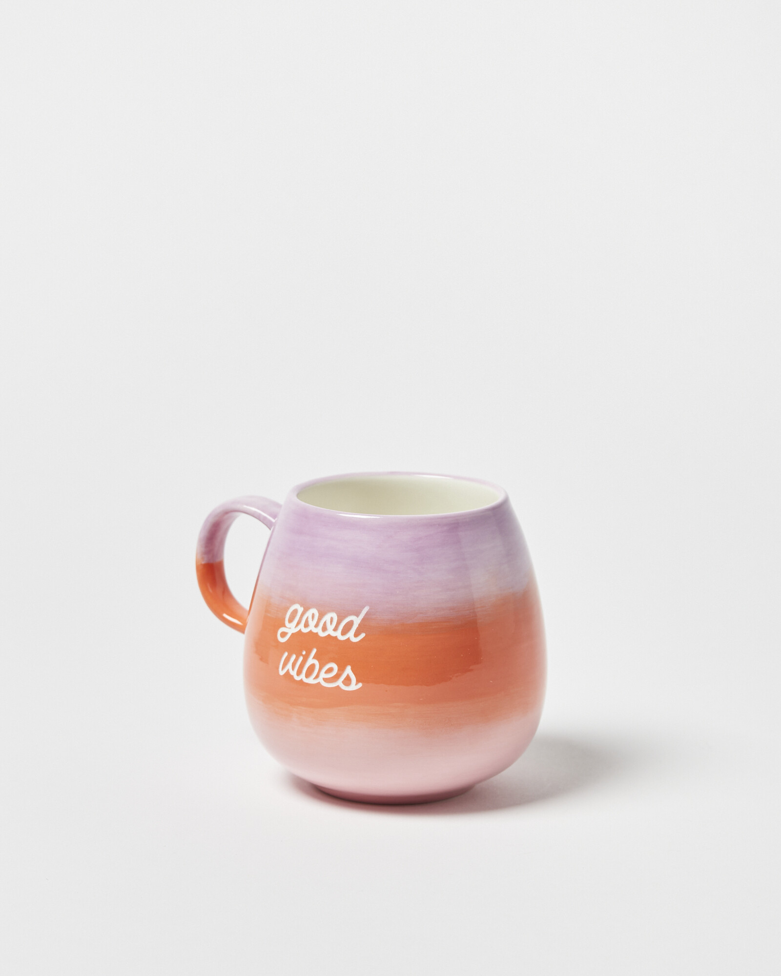 Good Vibes Pink Ombre Ceramic Mug | Oliver Bonas