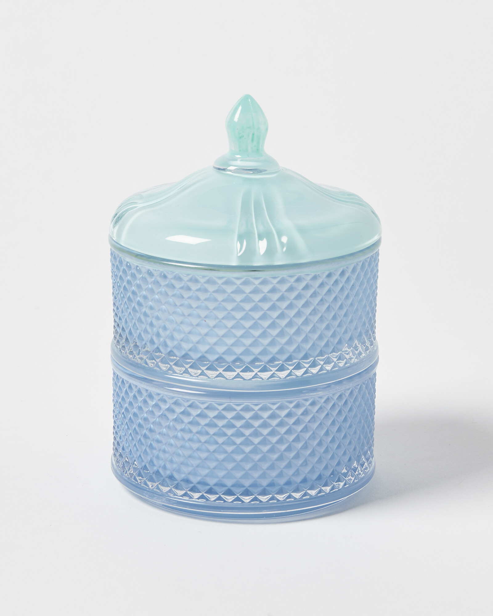 Cocos Blue Glass Stacking Storage Pot | Oliver Bonas
