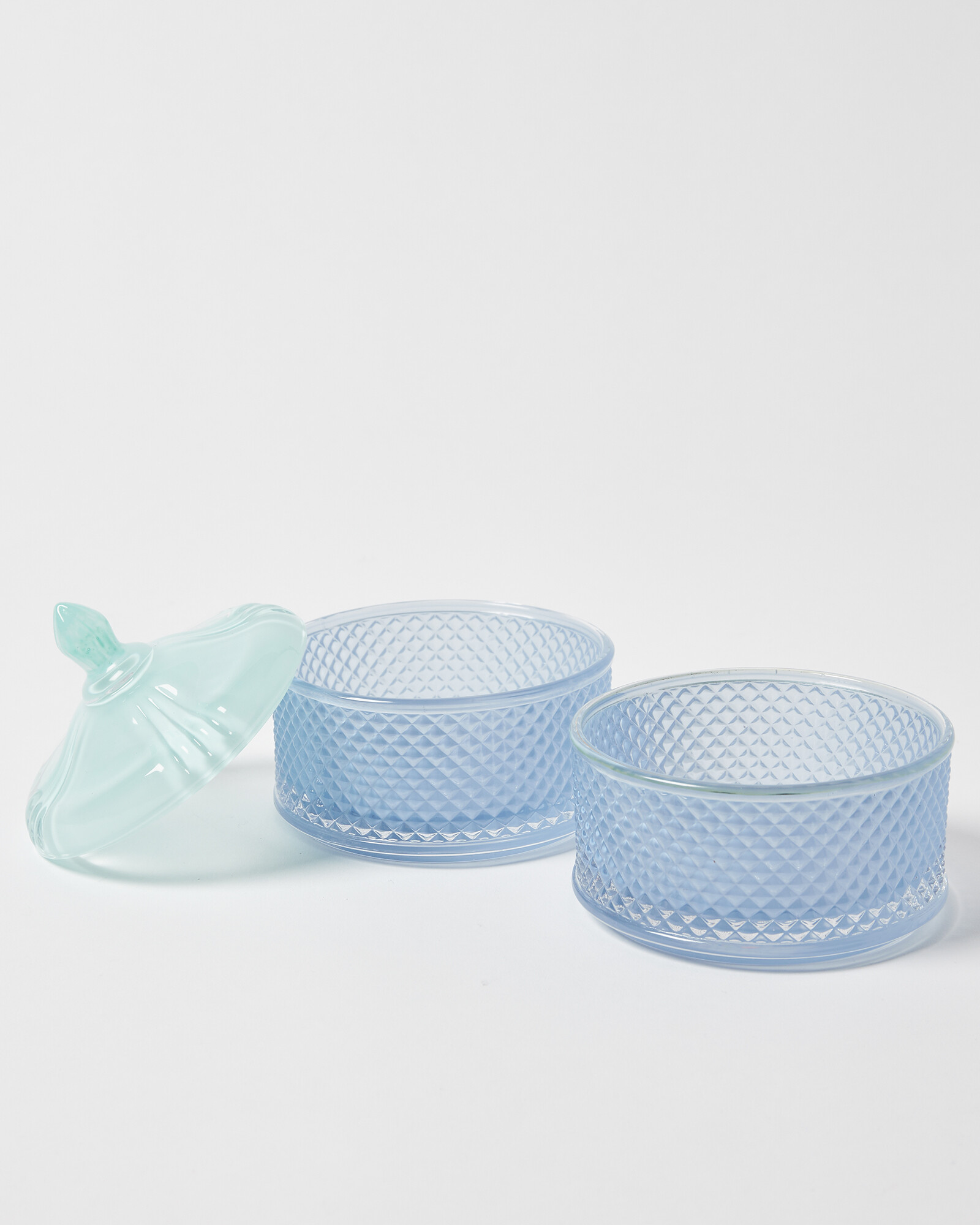 Cocos Blue Glass Stacking Storage Pot | Oliver Bonas