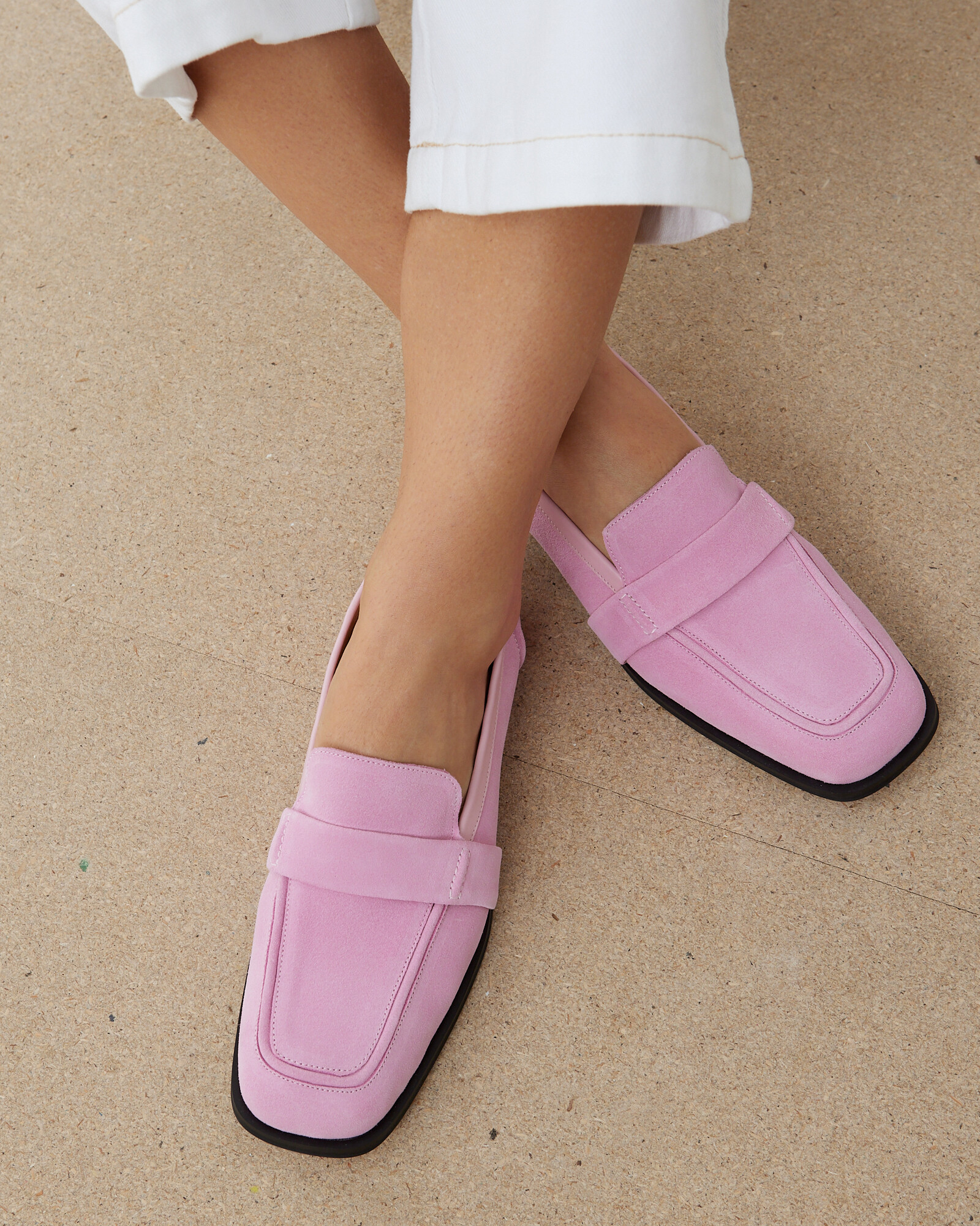 Shoe The Bear Erika Saddle Pink Suede Loafers | Oliver Bonas