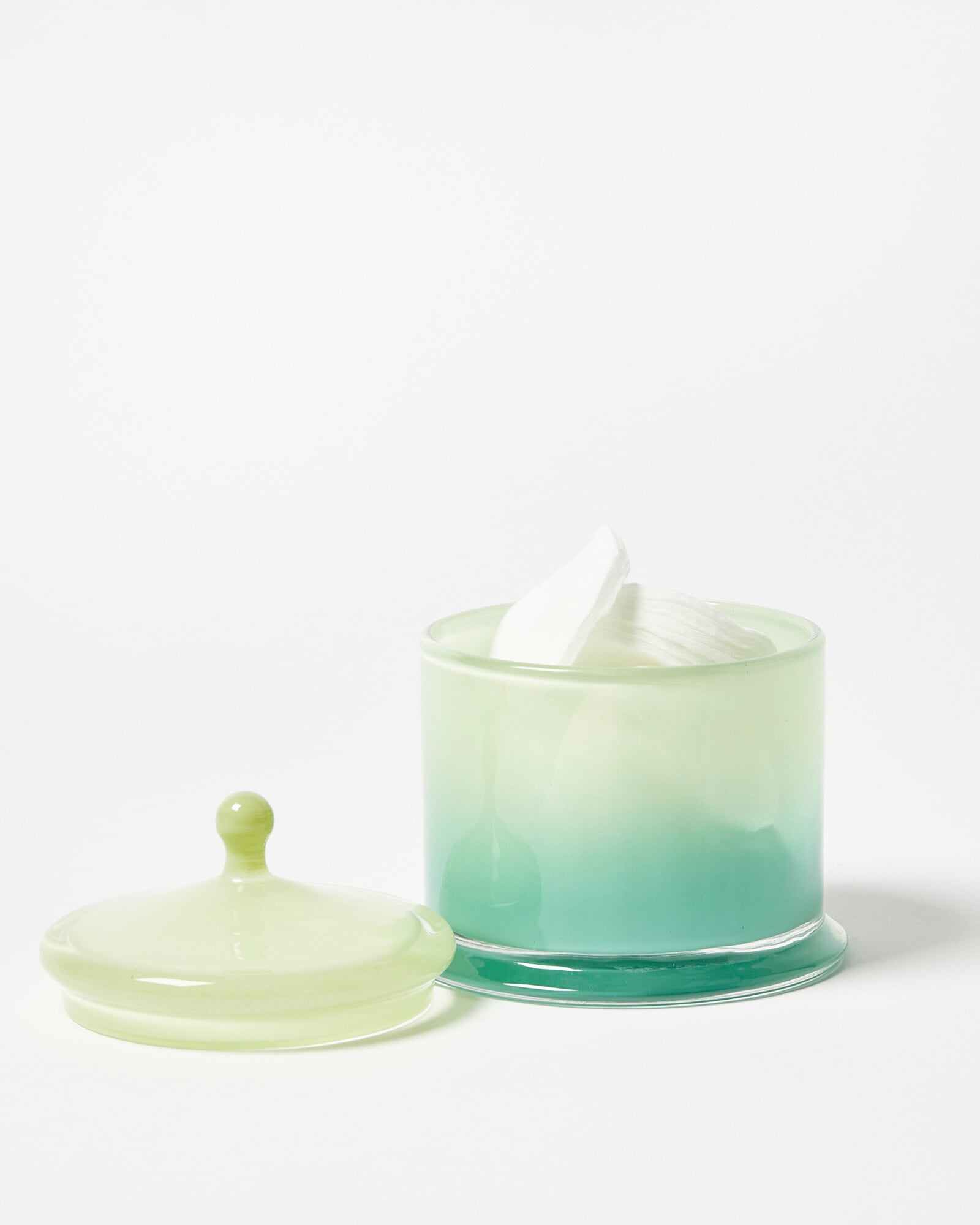Solis Green Ombre Glass Storage Pot | Oliver Bonas