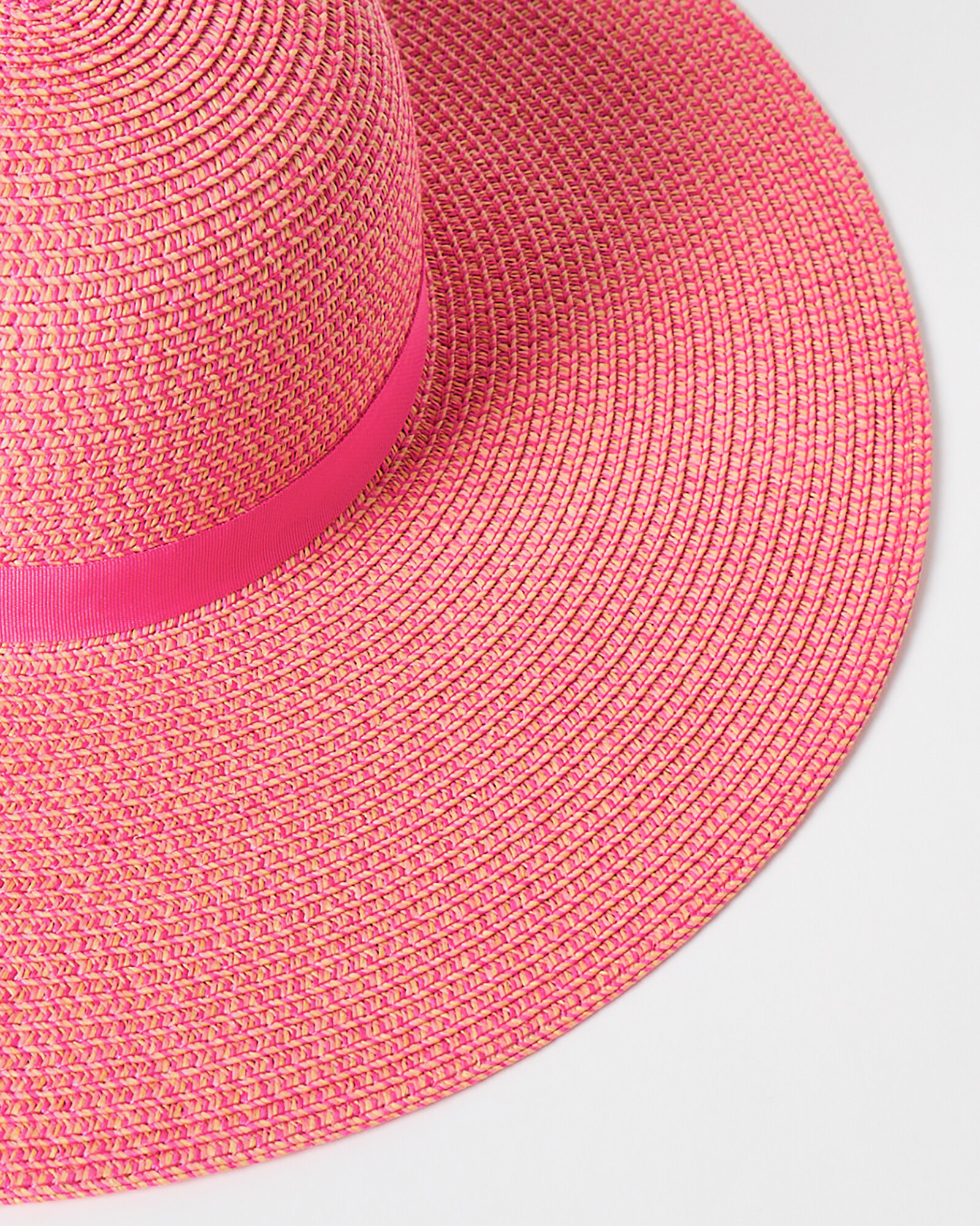 Pink Twist Floppy Straw Hat | Oliver Bonas