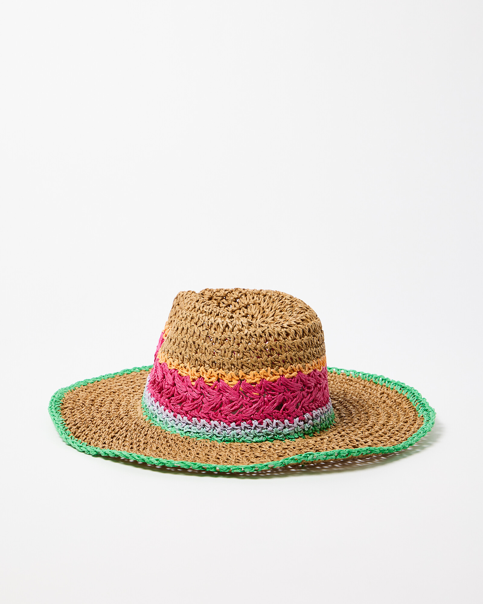 Colourful Stripe Crochet Fedora Hat | Oliver Bonas