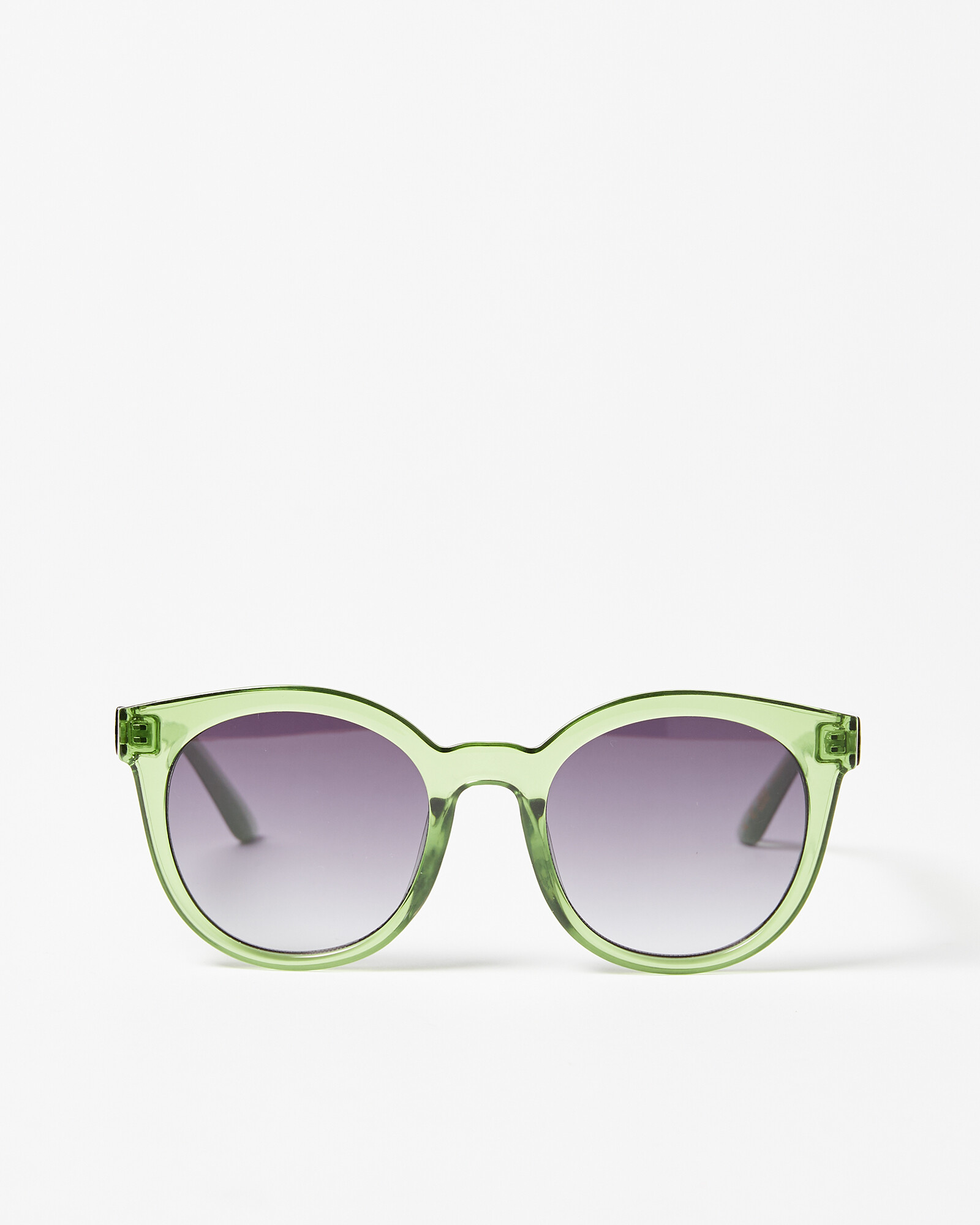 Preppy Crystal Green Round Sunglasses | Oliver Bonas