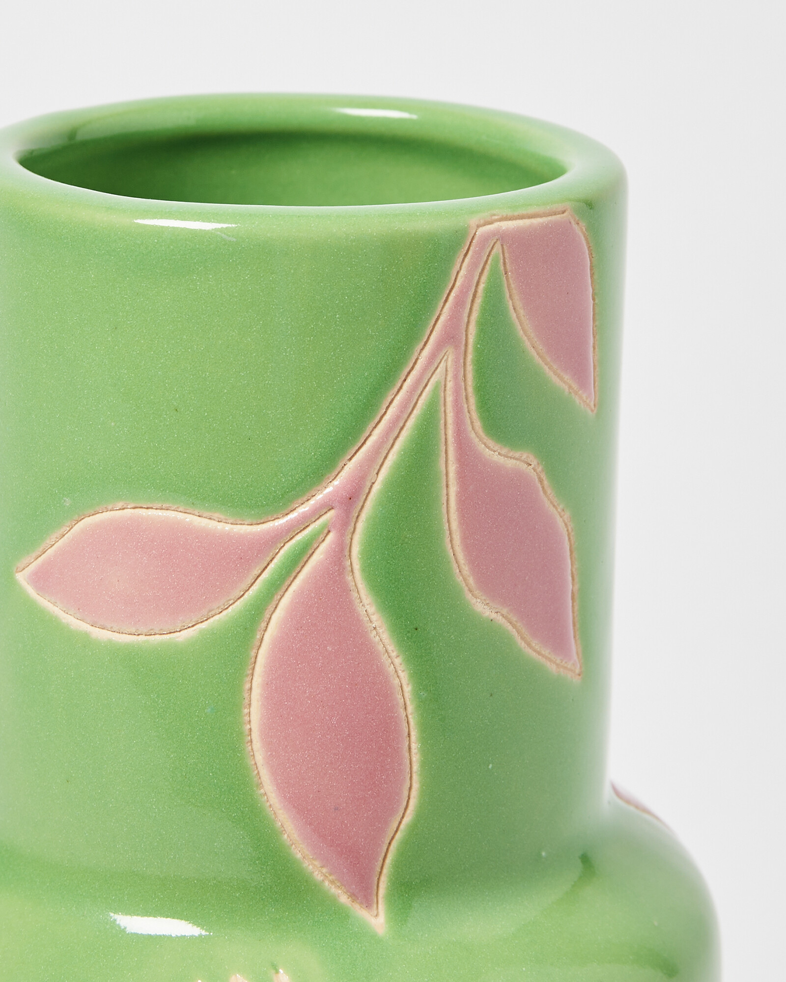 Fulo Bird Green Ceramic Vase | Oliver Bonas