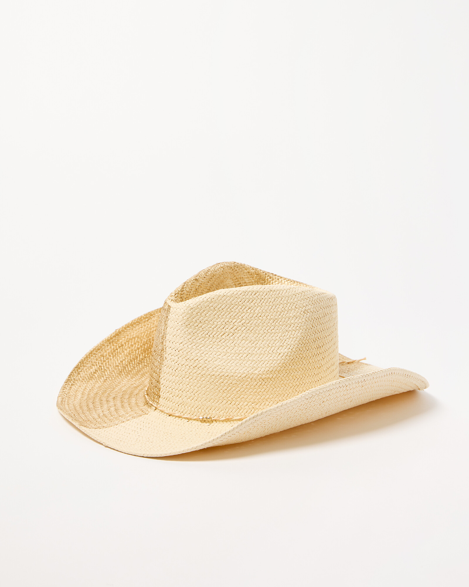 Gold Metallic Natural Cowboy Hat | Oliver Bonas