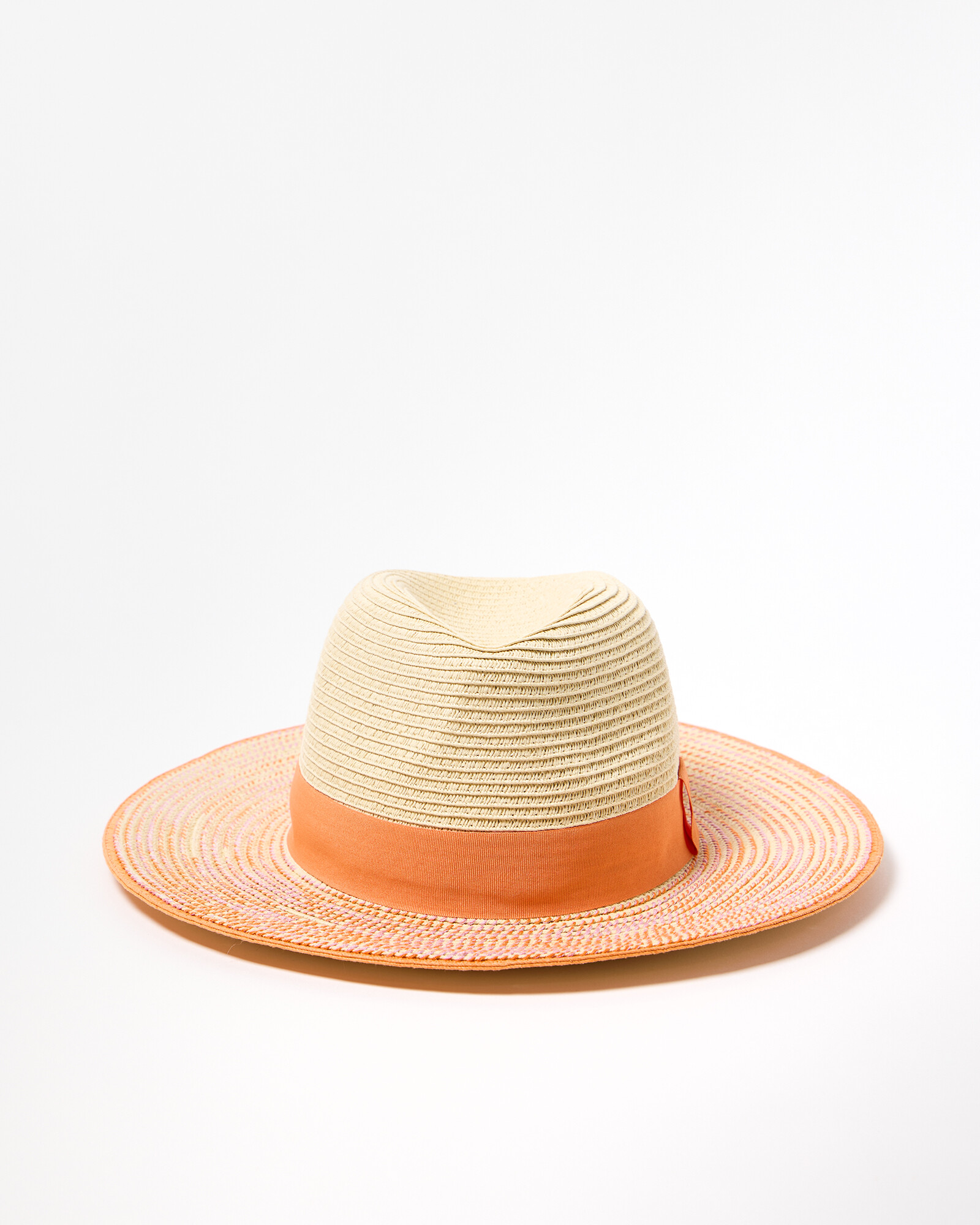 Orange & Natural Twist Bow Fedora Hat | Oliver Bonas