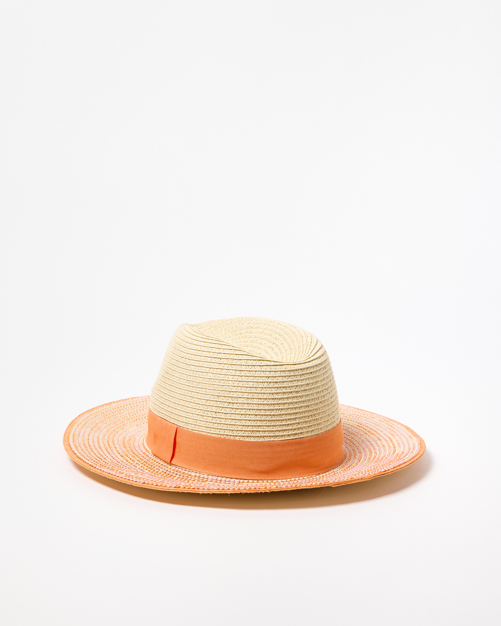 Orange & Natural Twist Bow Fedora Hat | Oliver Bonas
