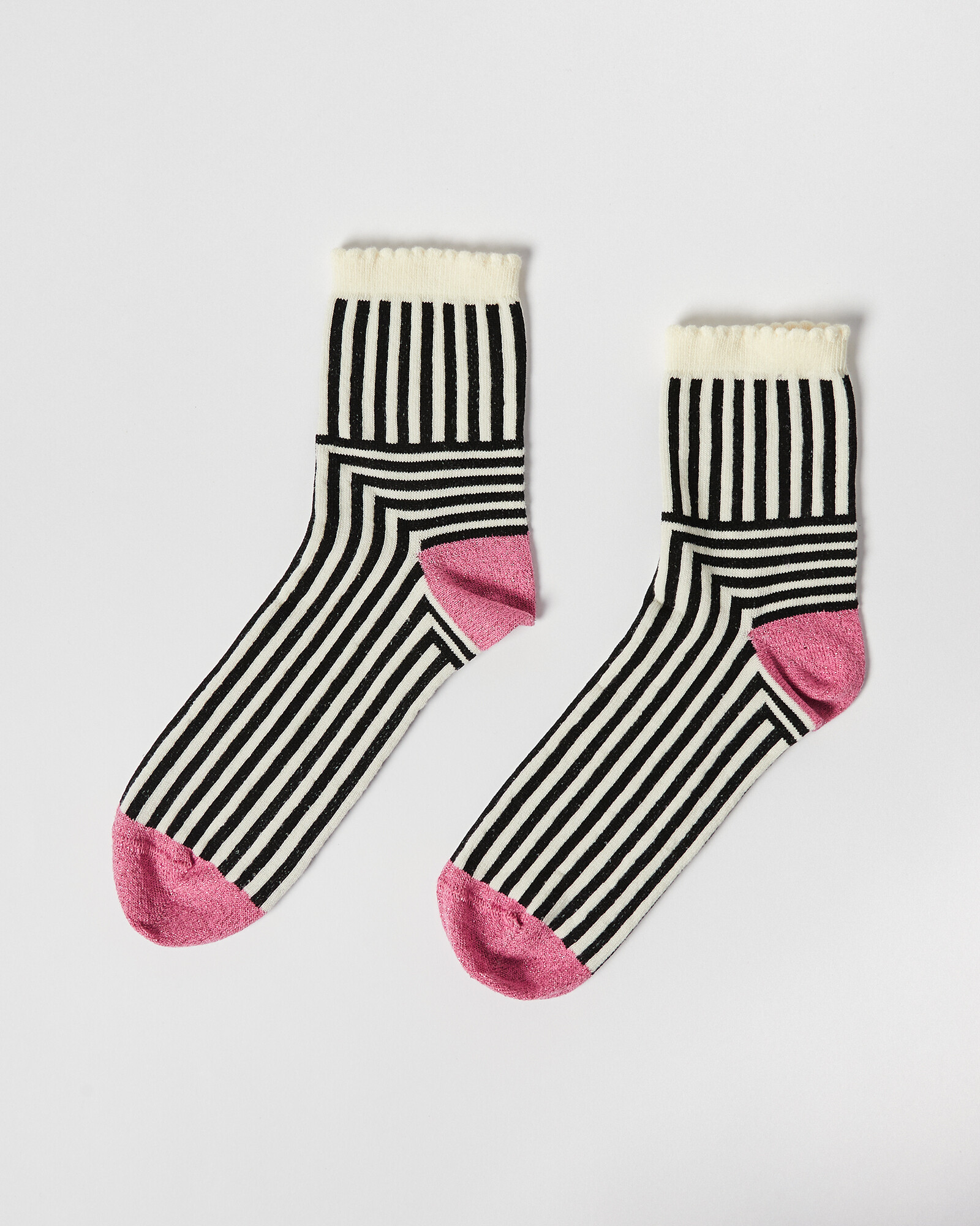 Black & White Stripe Ankle Socks | Oliver Bonas