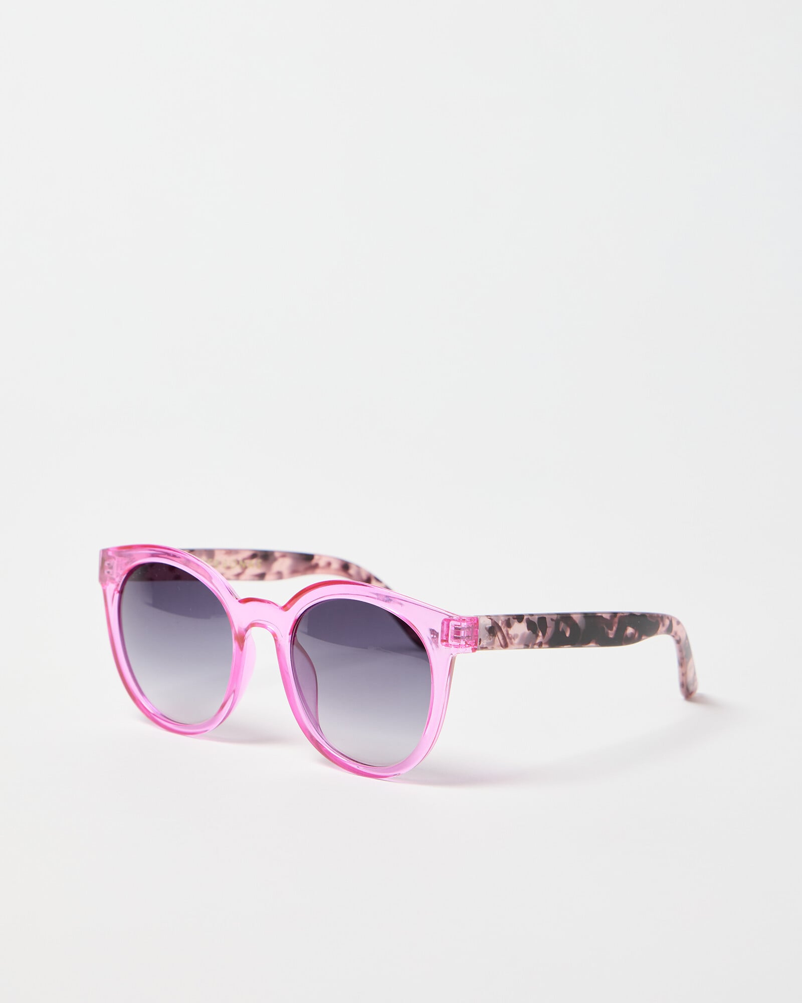 Pink & Faux Tortoiseshell Round Preppy Sunglasses | Oliver Bonas