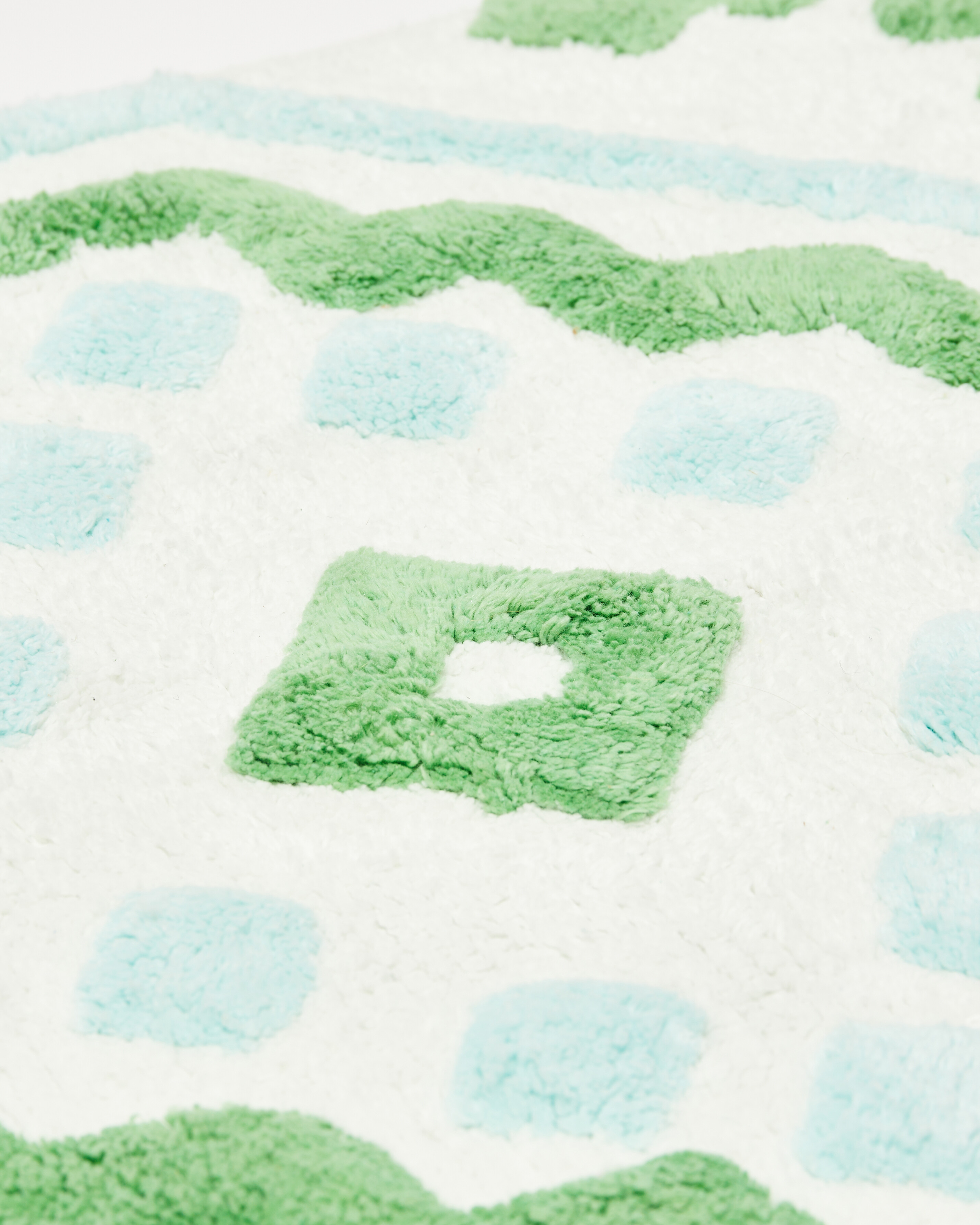 Tile Green Square Bath Mat | Oliver Bonas